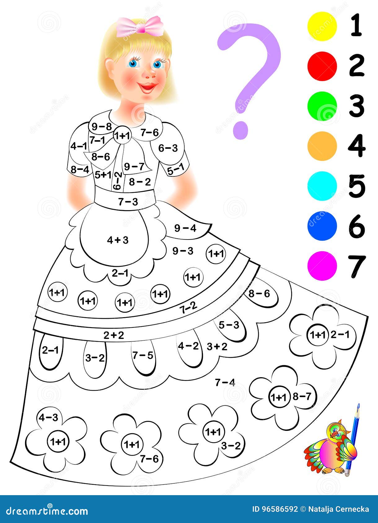 Logic Exercise for Children. Need To Paint Image in Relevant Color ...