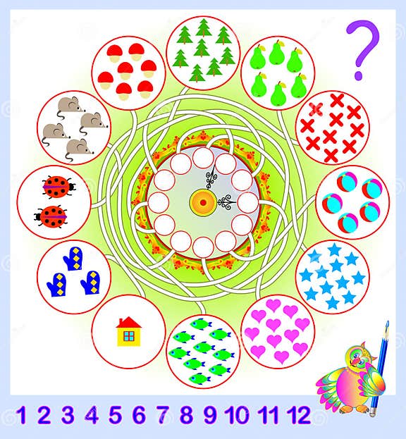 Logic Exercise for Young Children. Need To Count the Quantity of ...