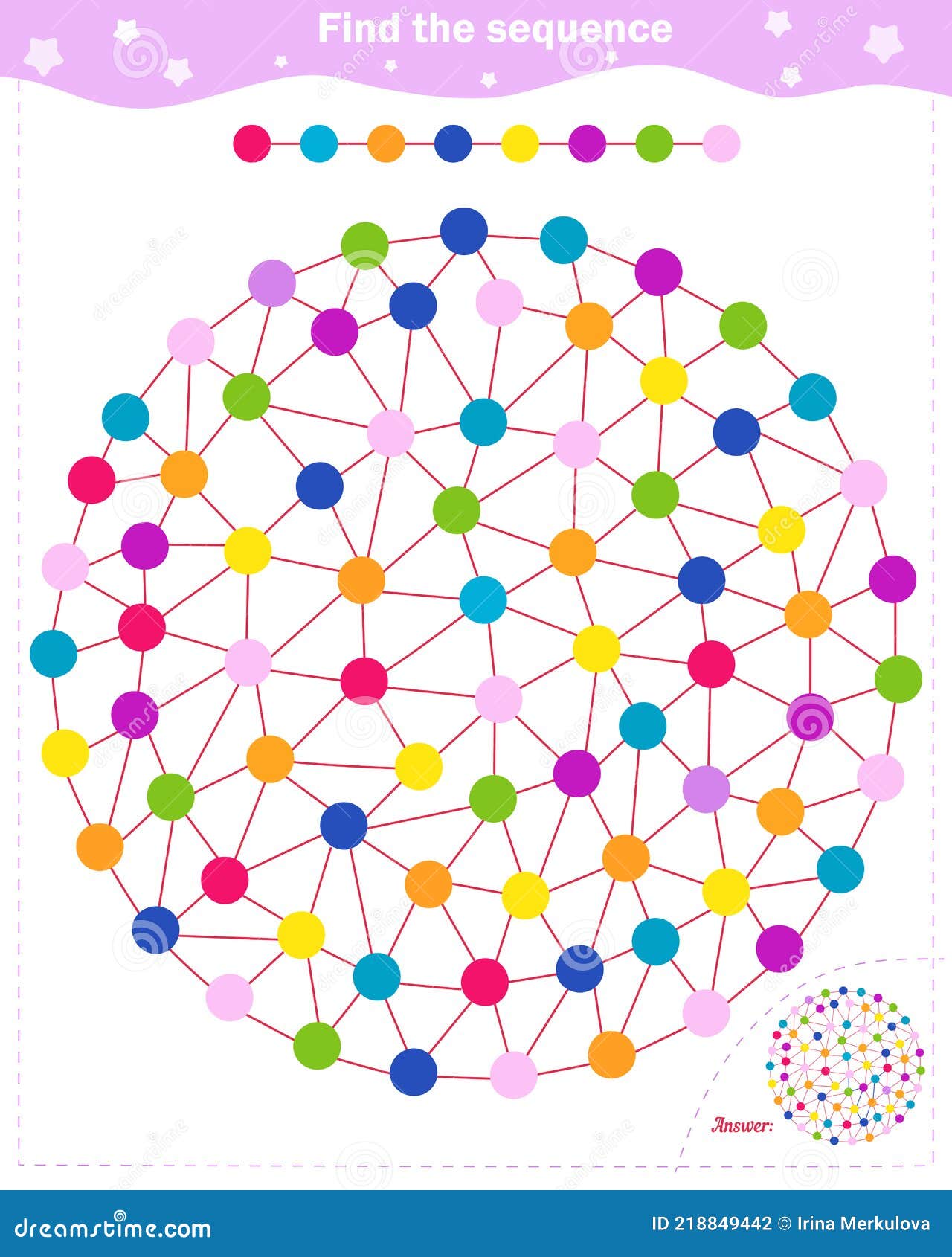 Logic Game For Children And Adults. Find The Color Sequence According ...