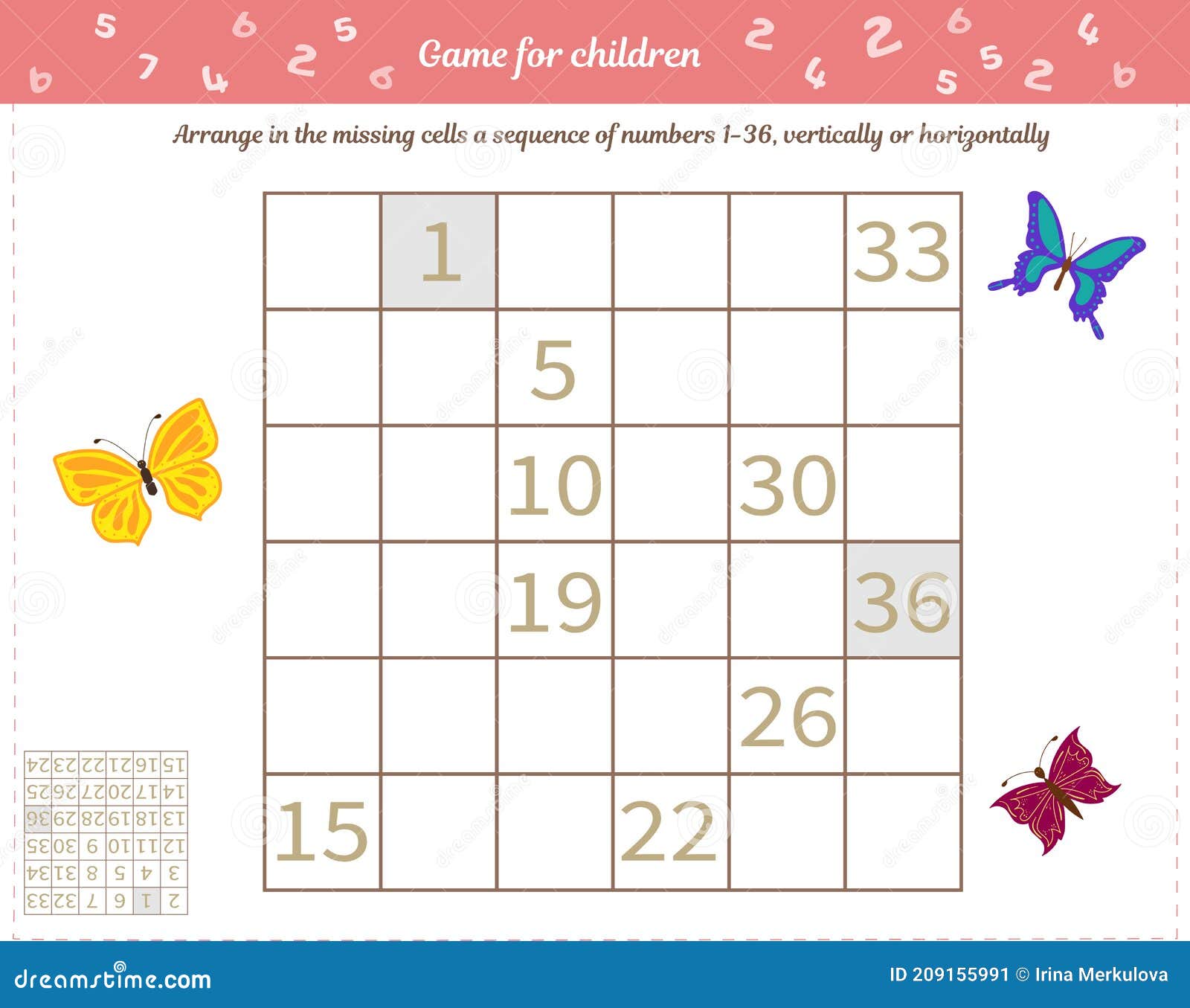 Logic Game For Children And Adults. Place In Empty Cells Horizontally ...