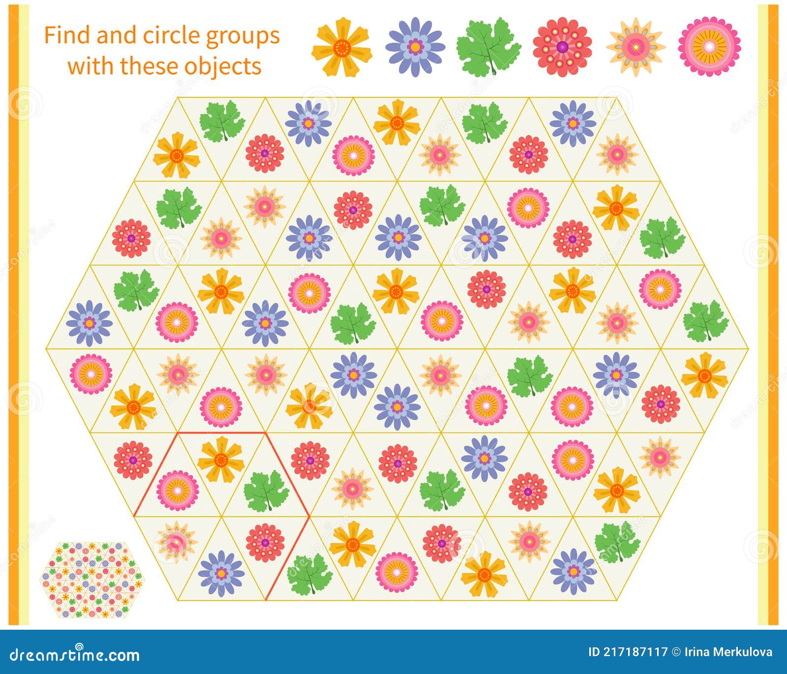Logic Game for Children. Divide and Circle the Groups with the Objects ...