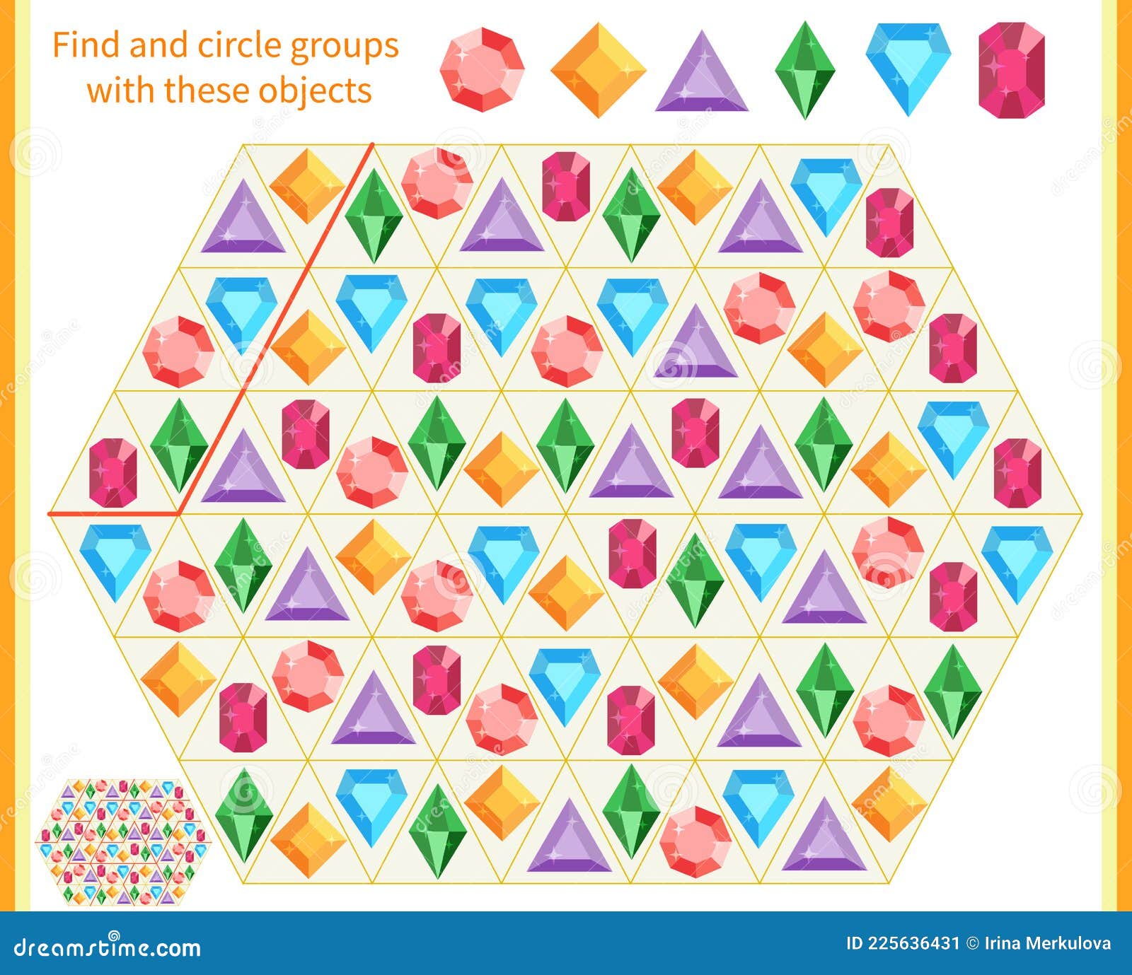 Logic Game for Children. Divide and Circle the Groups with the Objects ...