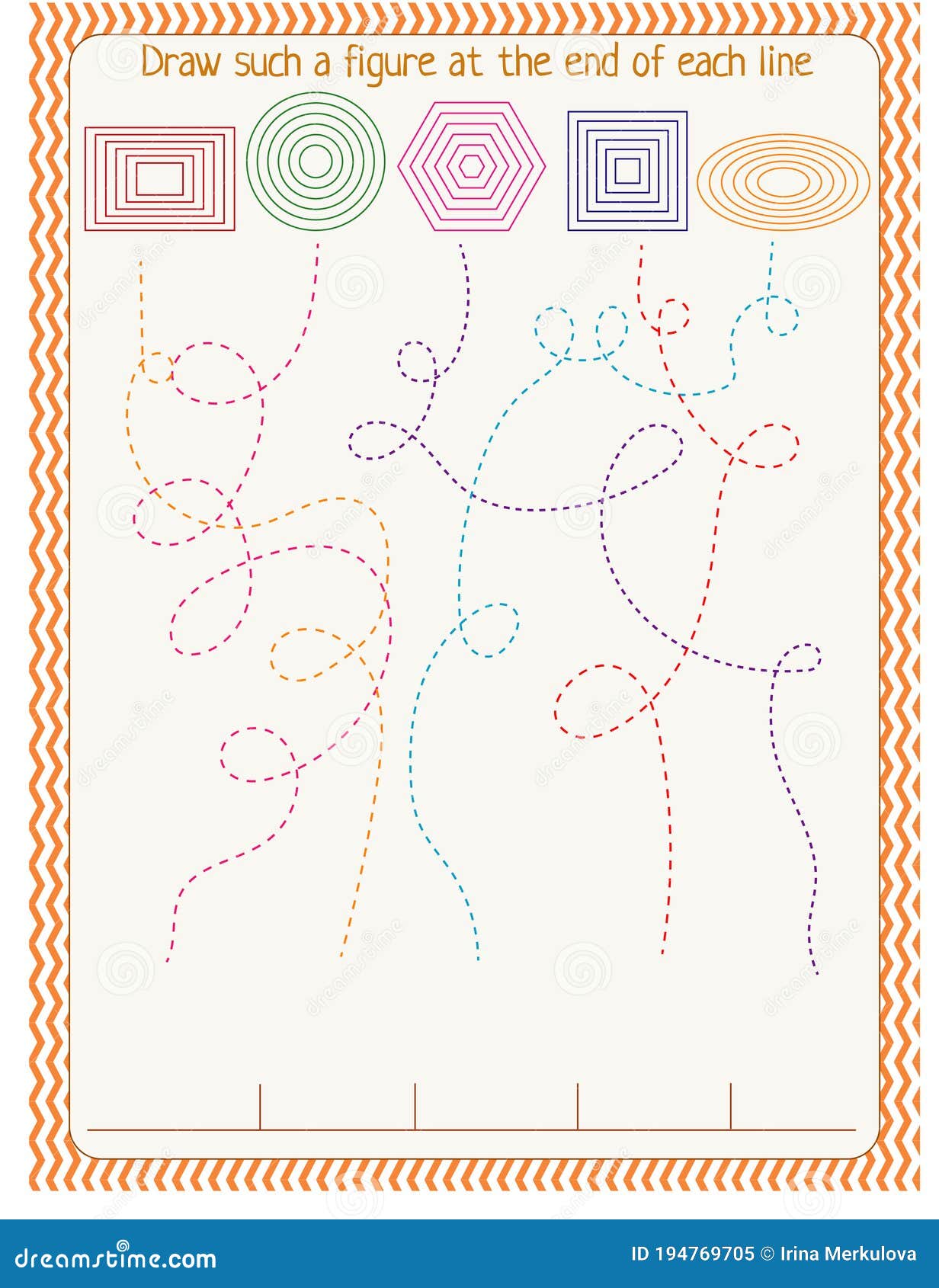 A Logic Game For Children, Draw Along The Line And Draw The Same Figure ...