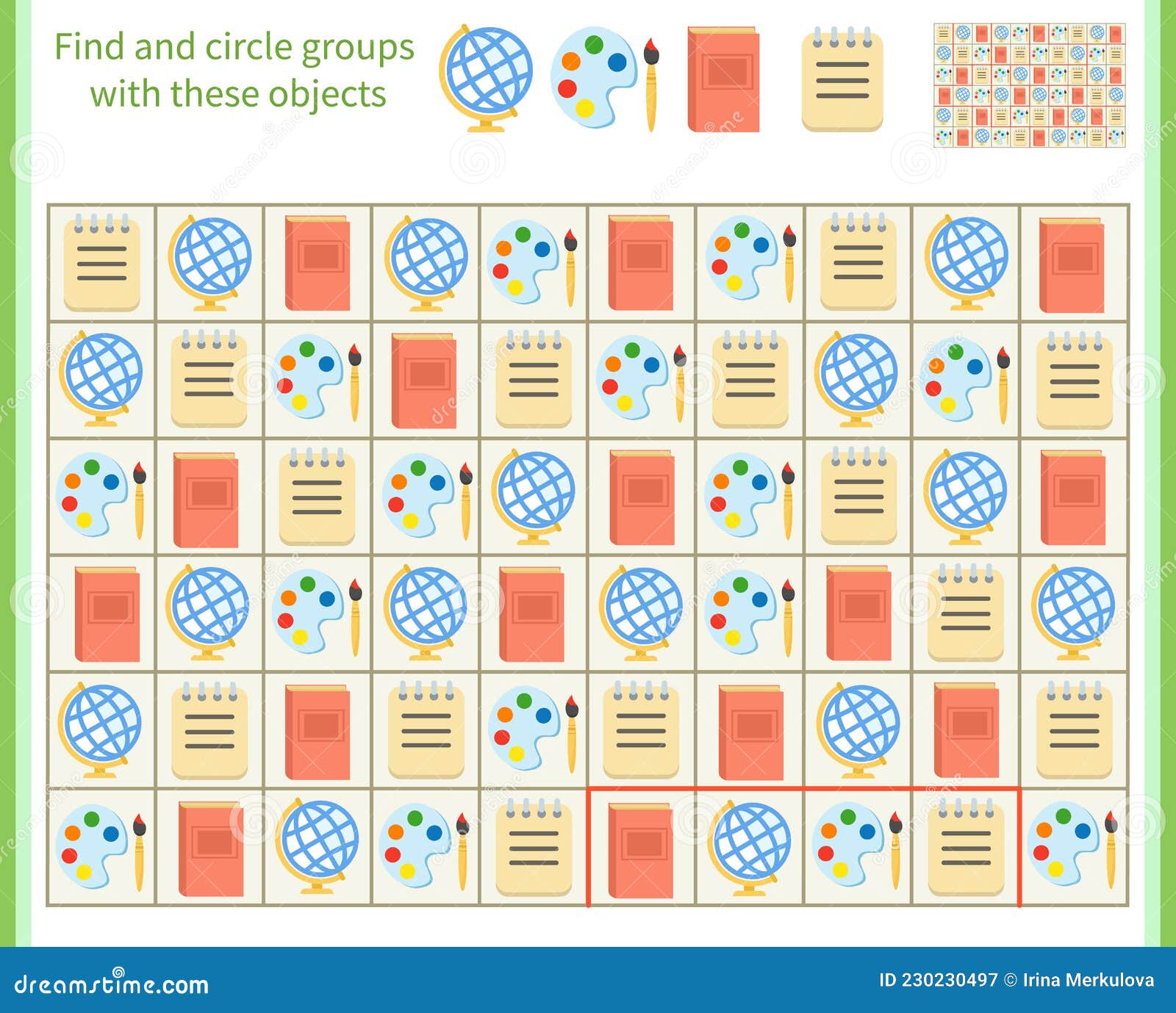 Logic Game for Children. Find and Divide these Objects into Groups ...