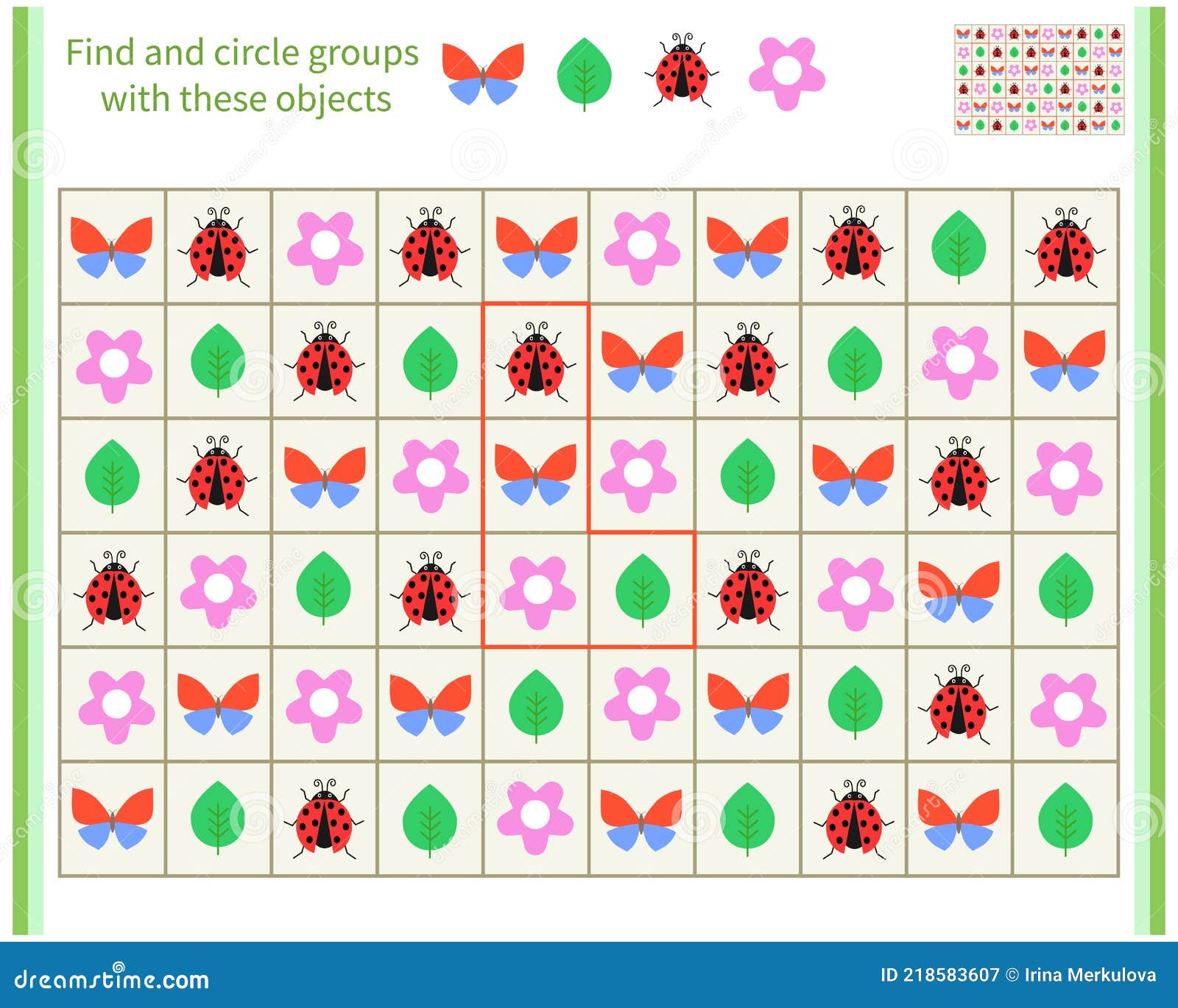 Logic Game for Children. Find and Divide these Objects into Groups ...