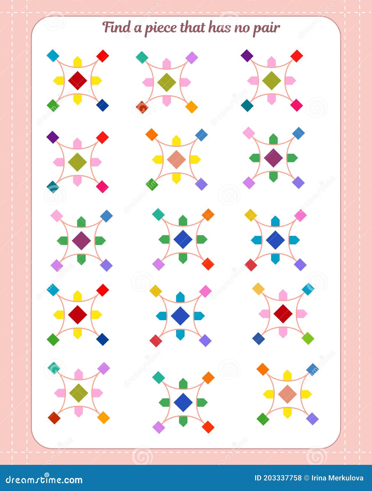 Logic Game for Children. Find Which Shape is Unpaired Stock ...