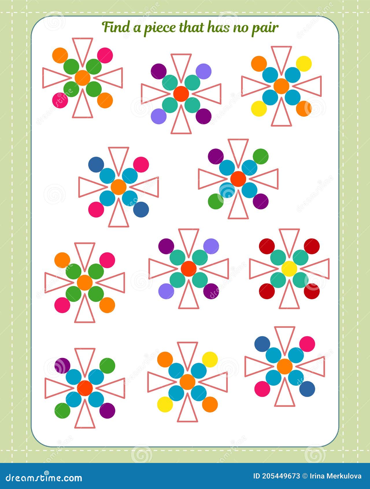 Logic Game for Children. Find Which Shape is Unpaired Stock ...