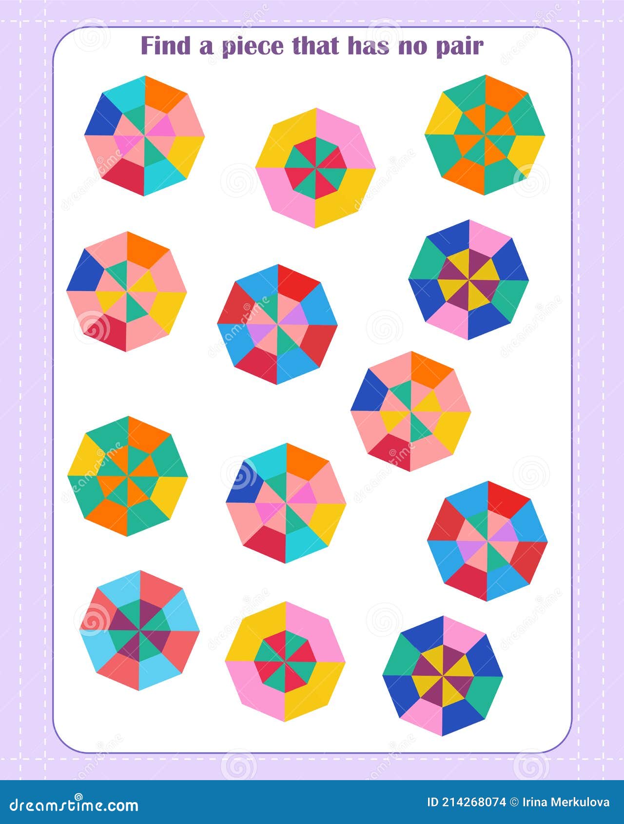 Logic Game for Children. Find Which Shape is Unpaired Stock Vector ...