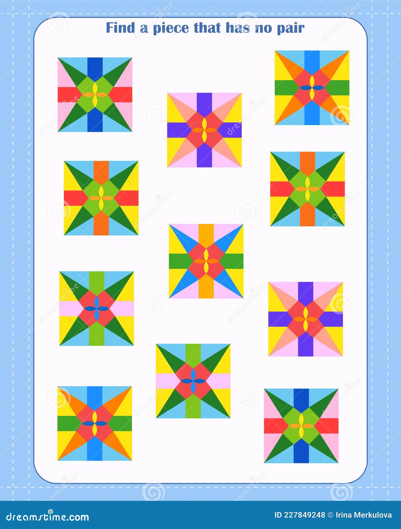 Logic Game For Children. Find Which Shape Is Unpaired. Development Of ...