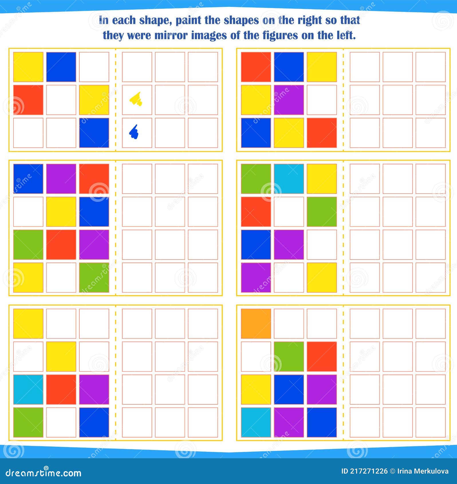 Logic Game For Children. Tutorial: In Each Shape, Color The Shapes On ...