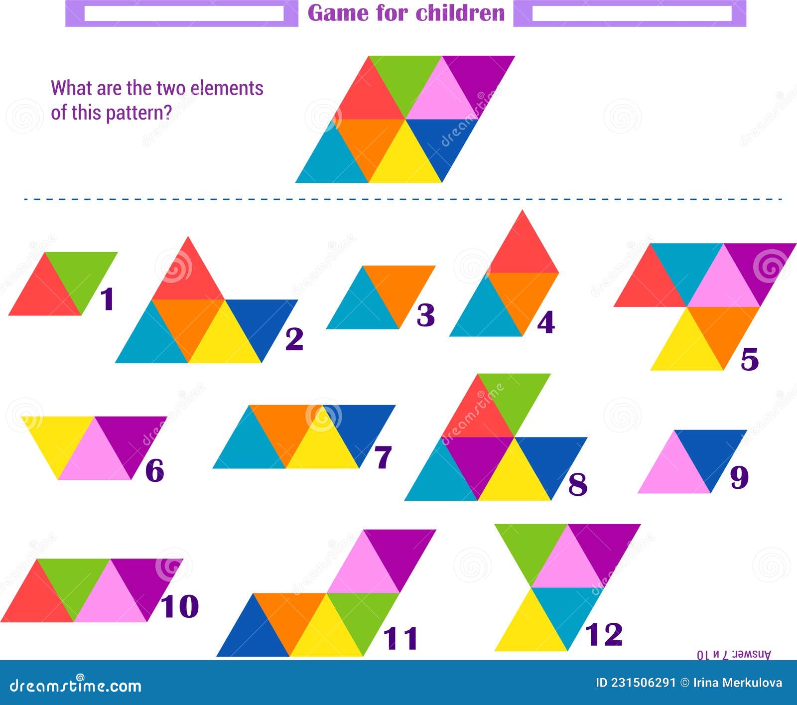Logic Game for Children. What Elements Does the Pattern Consist of ...