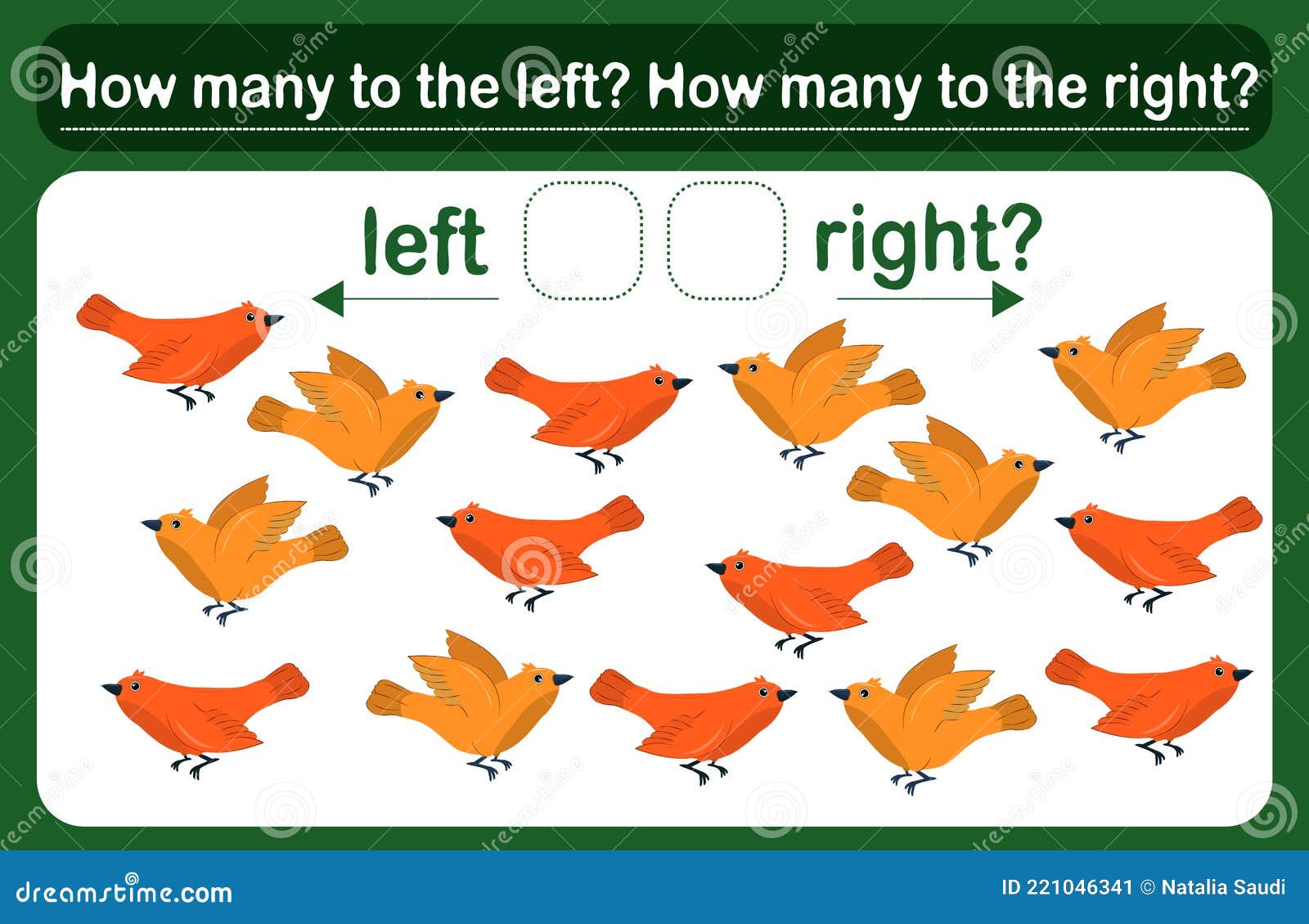 Spatial Orientation For Kids With Cute Cartoon Tyrannosaurus. Vector ...