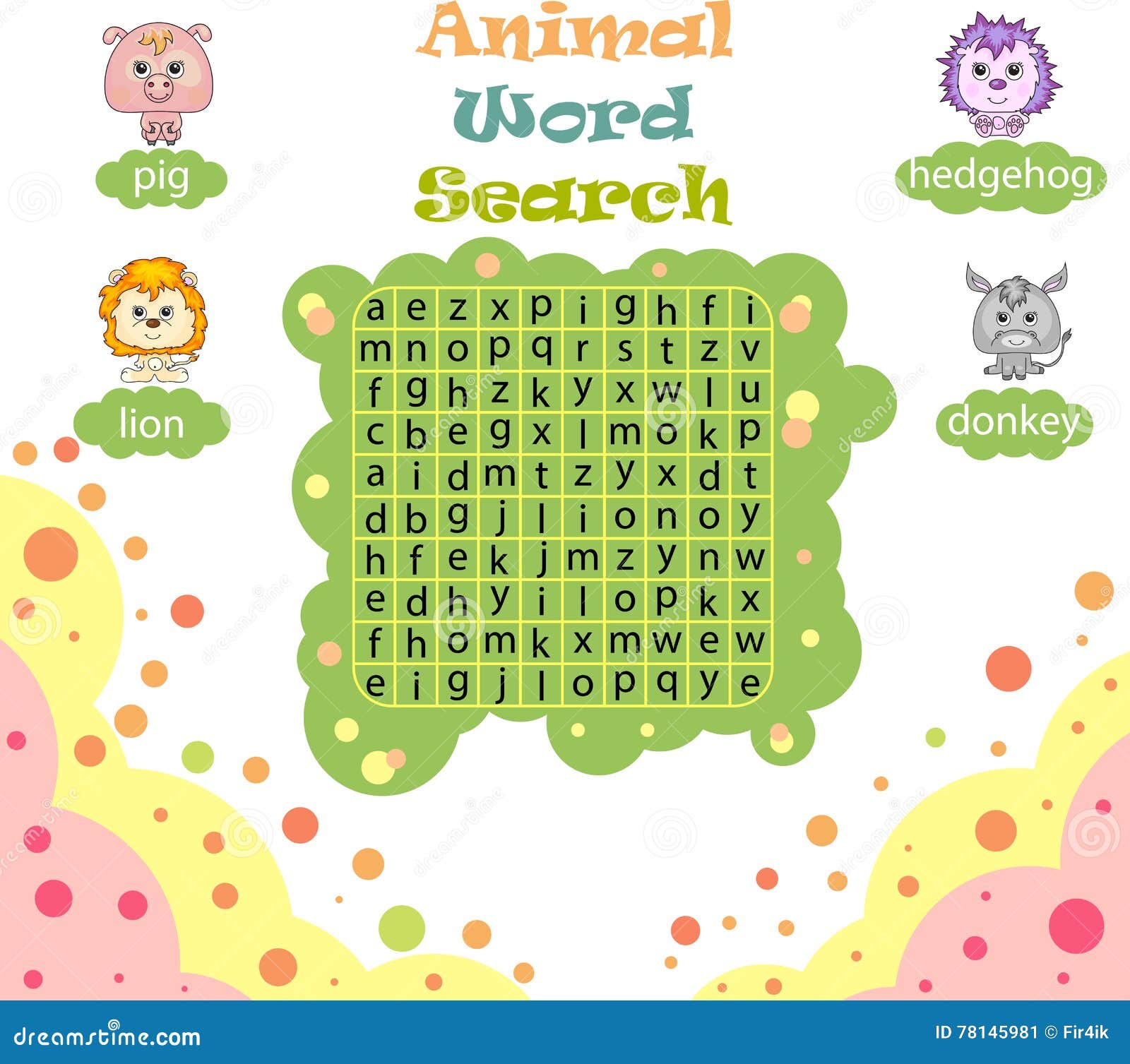 Logic Game for Learning English. Find the Hidden Words by Vertical or ...