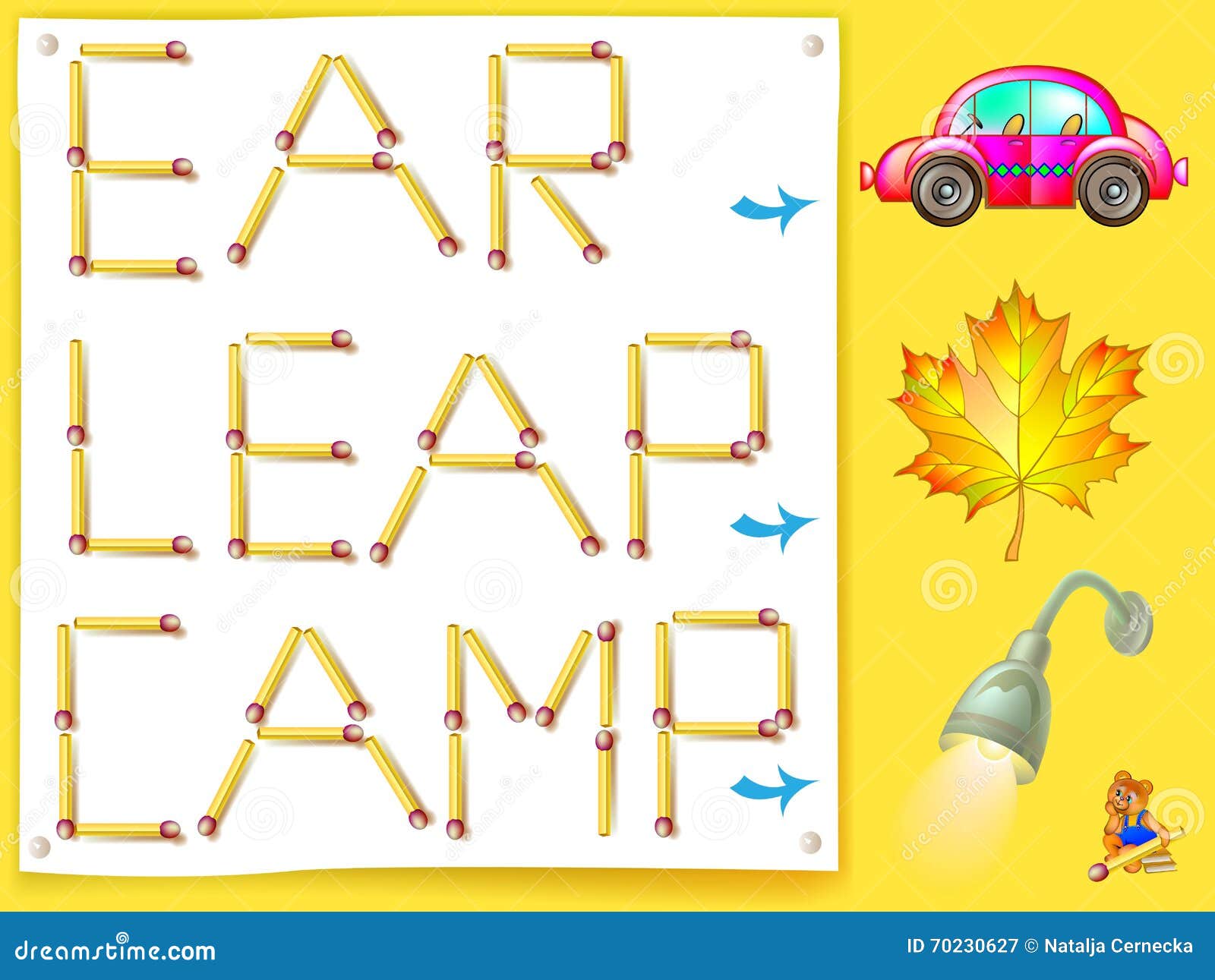 Logic Game for Learning Words of English Language. Stock Vector ...