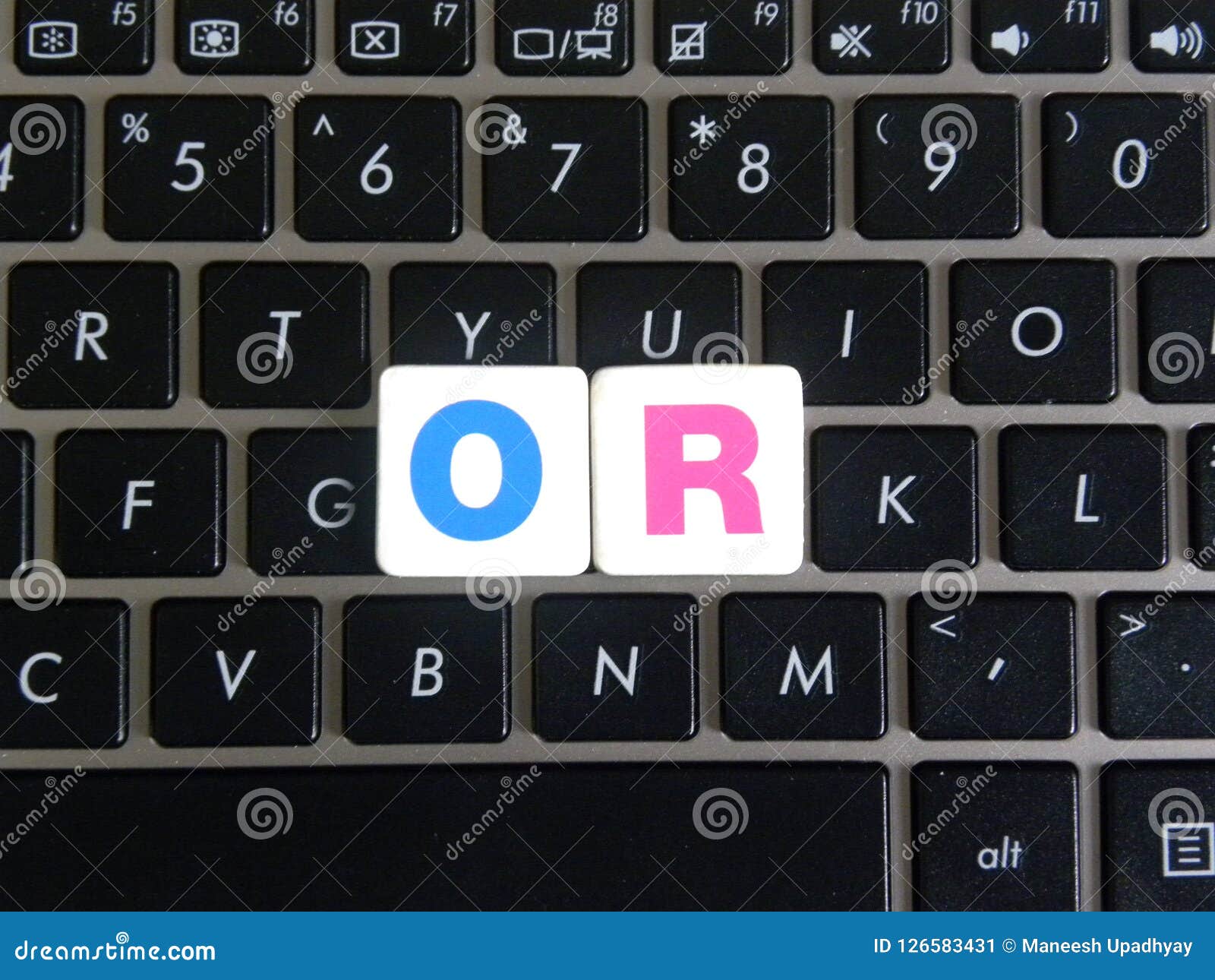 Word or on Keyboard Background Stock Image - Image of disjunction ...