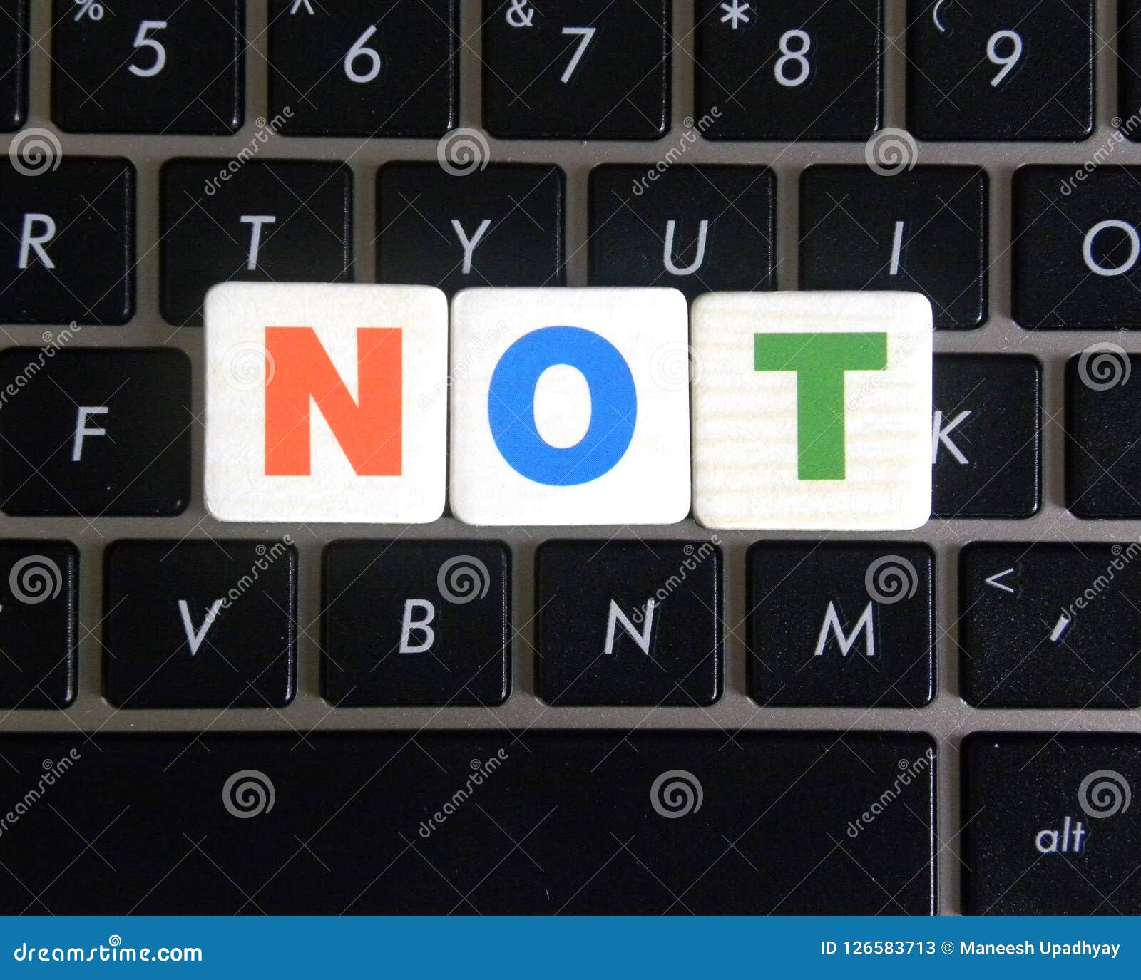 Word NOT on Keyboard Background Stock Image - Image of information ...