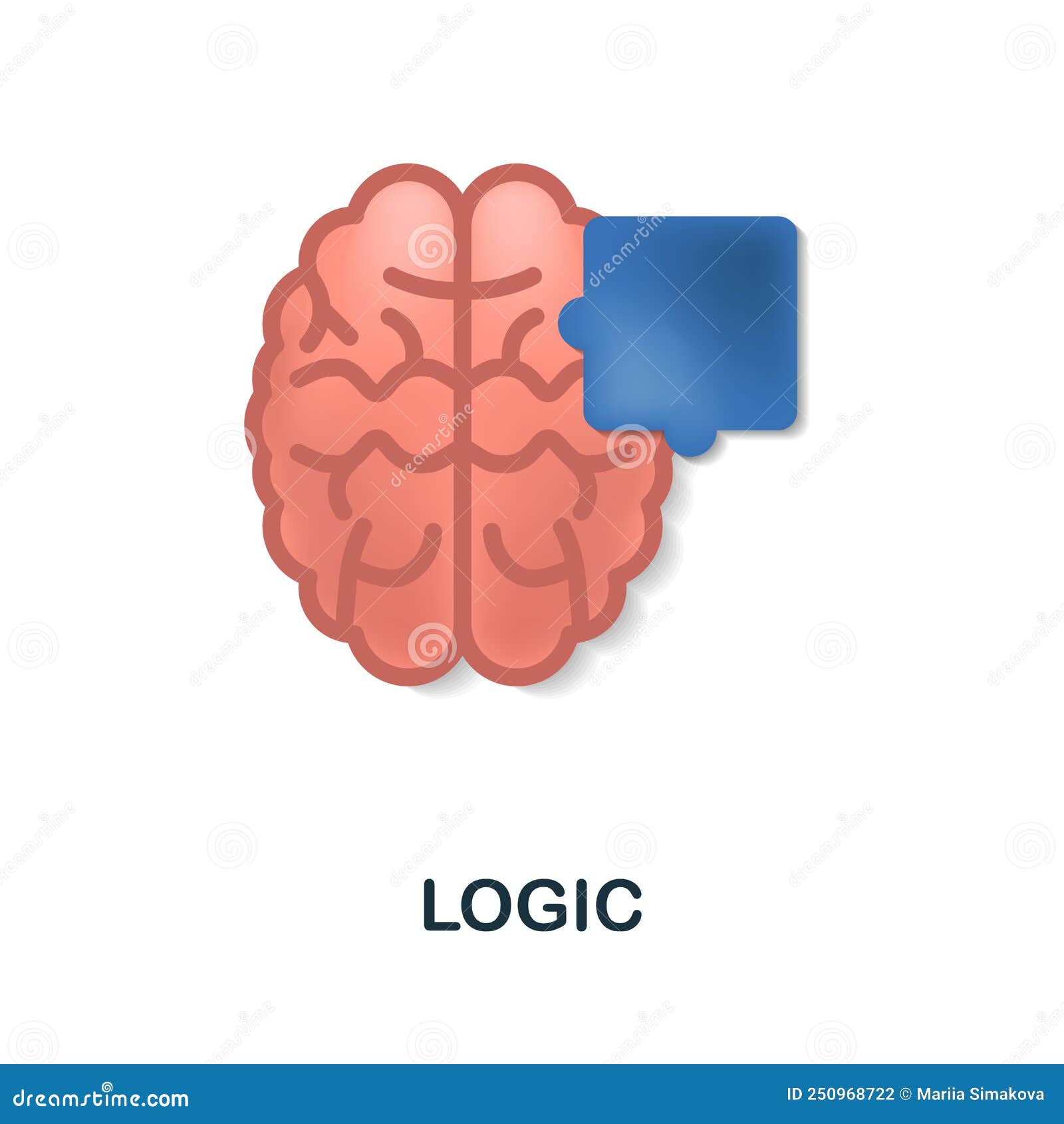 Logic Icon in 3d. Colored Illustration from Core Values Collection ...