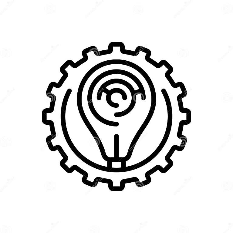 Black Line Icon for Logic, Thinking and Rational Stock Vector ...