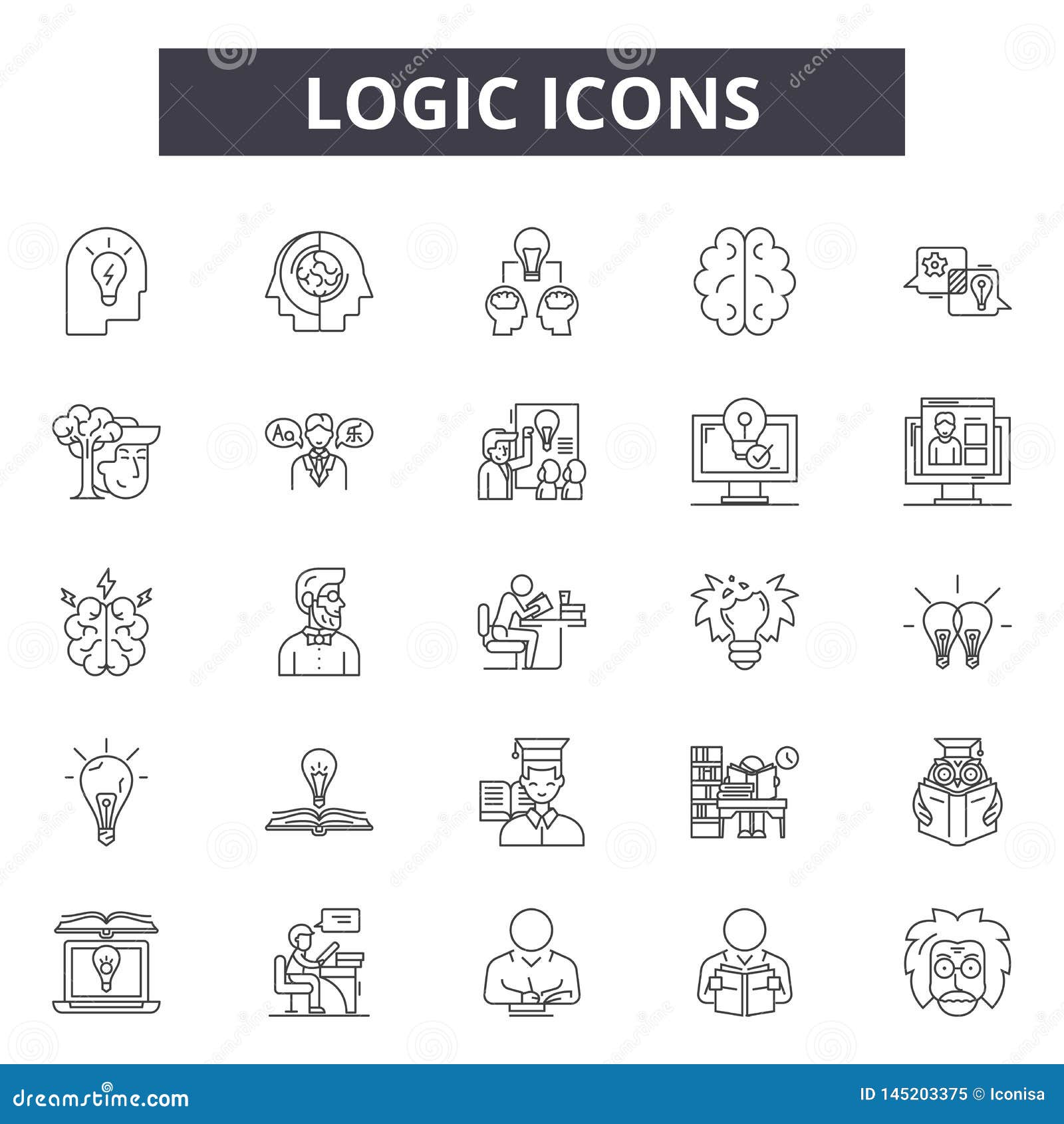 Logic Line Icons, Signs, Vector Set, Outline Illustration Concept Stock ...