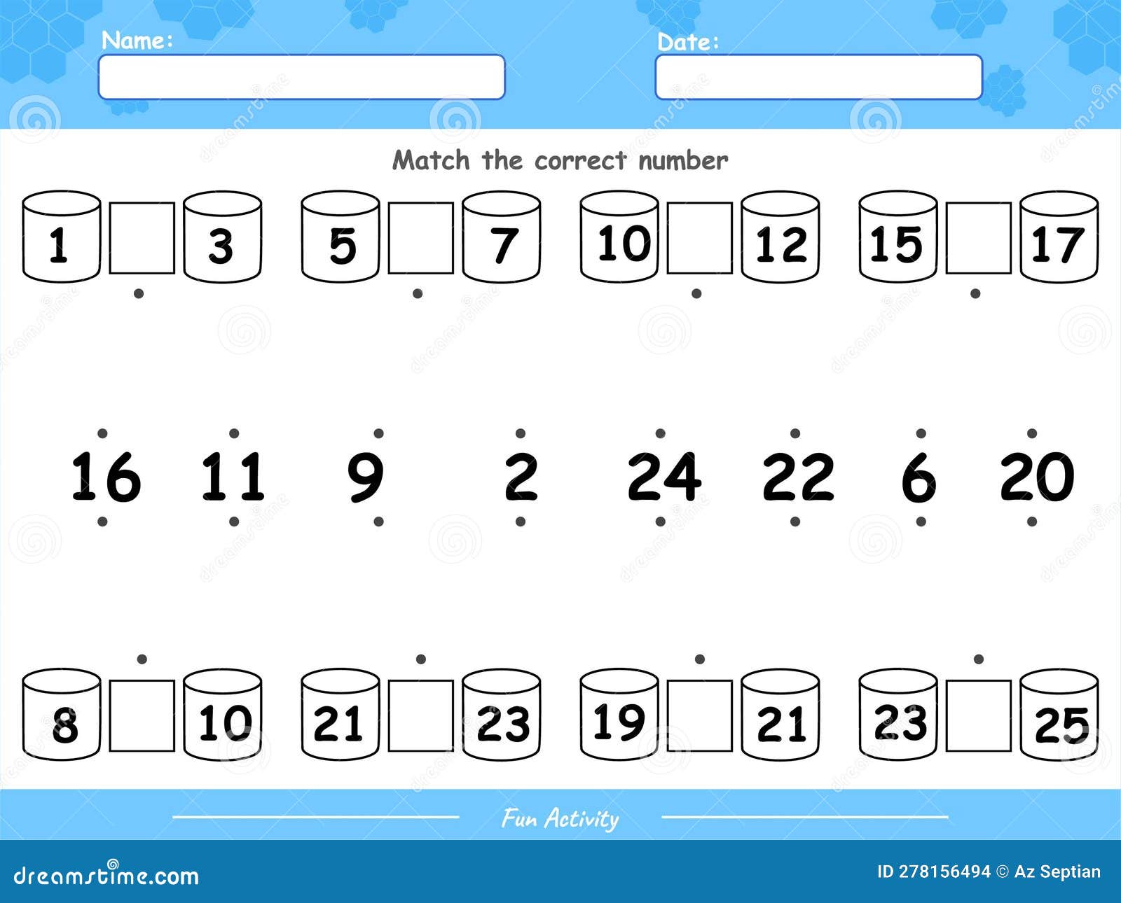 Fun Counting and Matching Game of Numbers Part One. Stock Vector - Illustration of circle ...