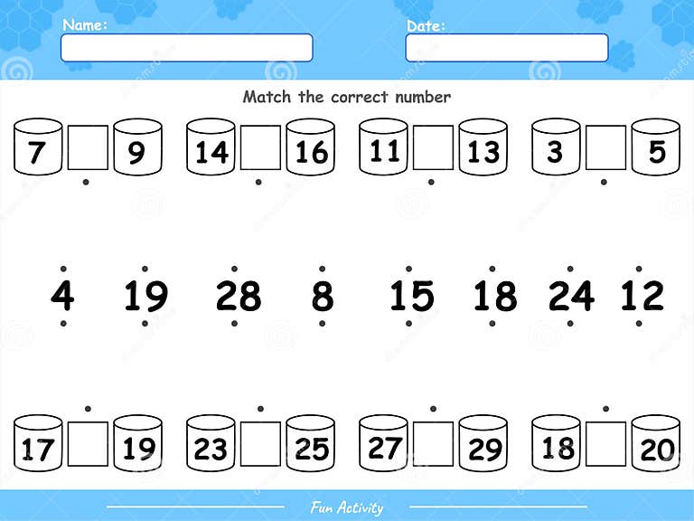 Fun Counting and Matching Game of Numbers Part Two Stock Vector ...