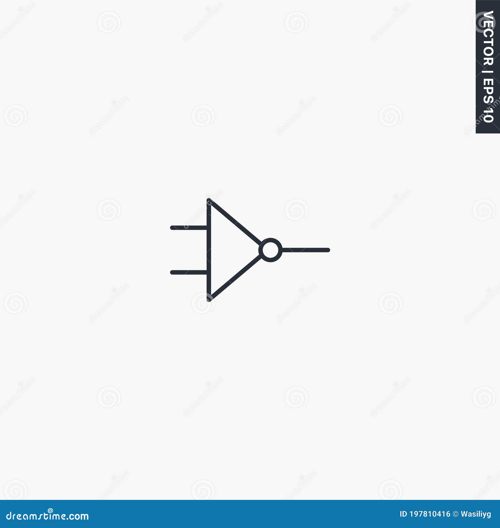 NAND Gate. Electronic Symbol. Illustration Of Basic Circuit Symbols ...