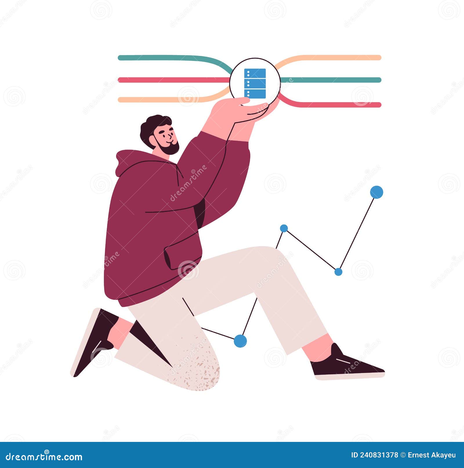 Analytical Thinking Landing Page Template. Man With Logical, Strategic ...