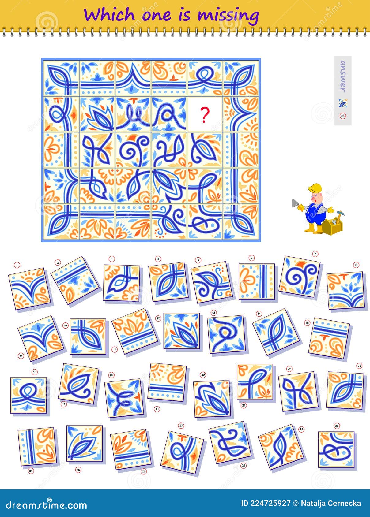 Can You Find 5 Tiles Hidden In The Picture That Match The Example ...