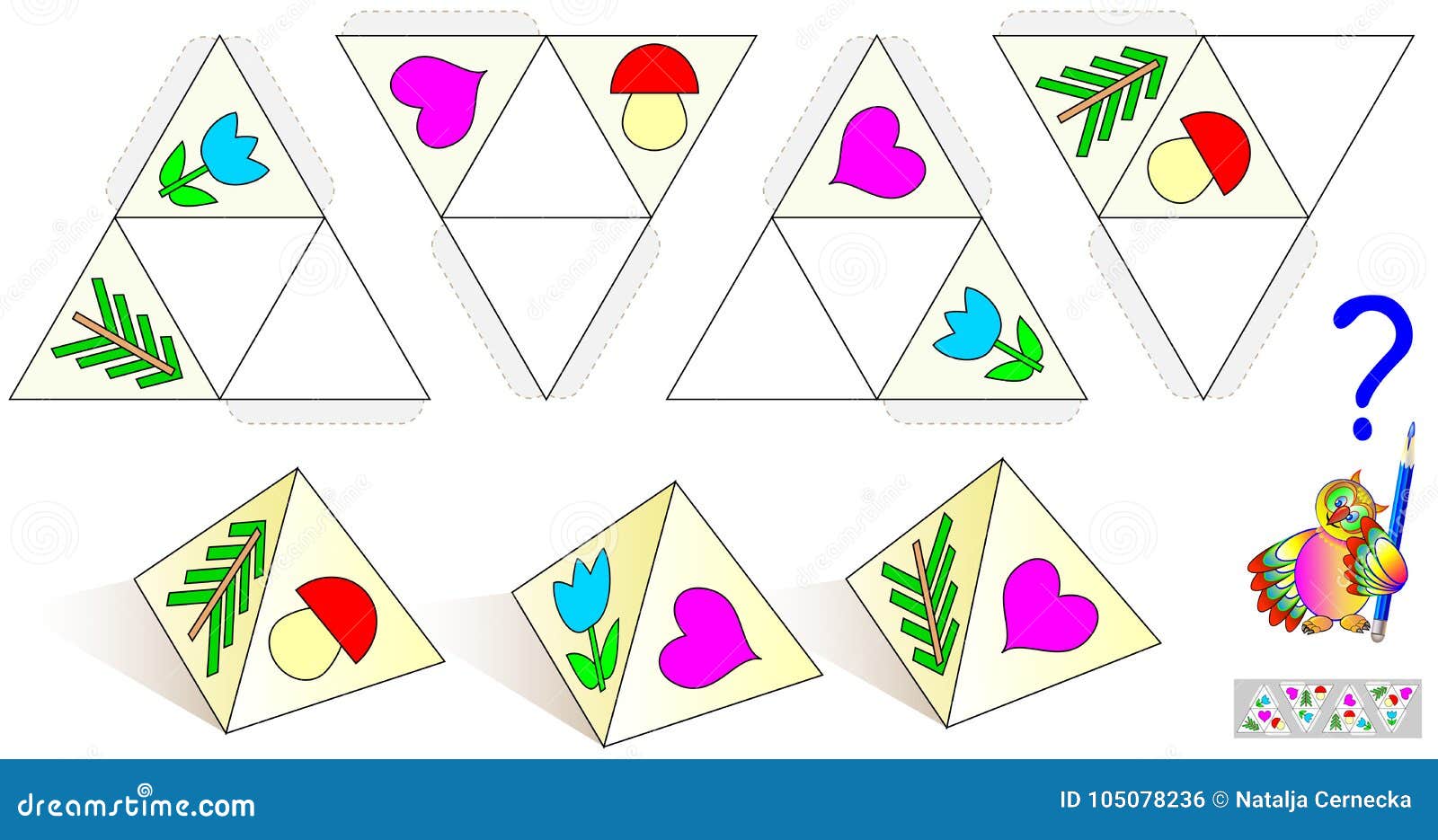 Logic Puzzle Game Draw Missing Objects Patterns All Pyramids Were ...