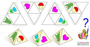 Logic Puzzle Game. Draw the Missing Objects on Patterns so that All the ...