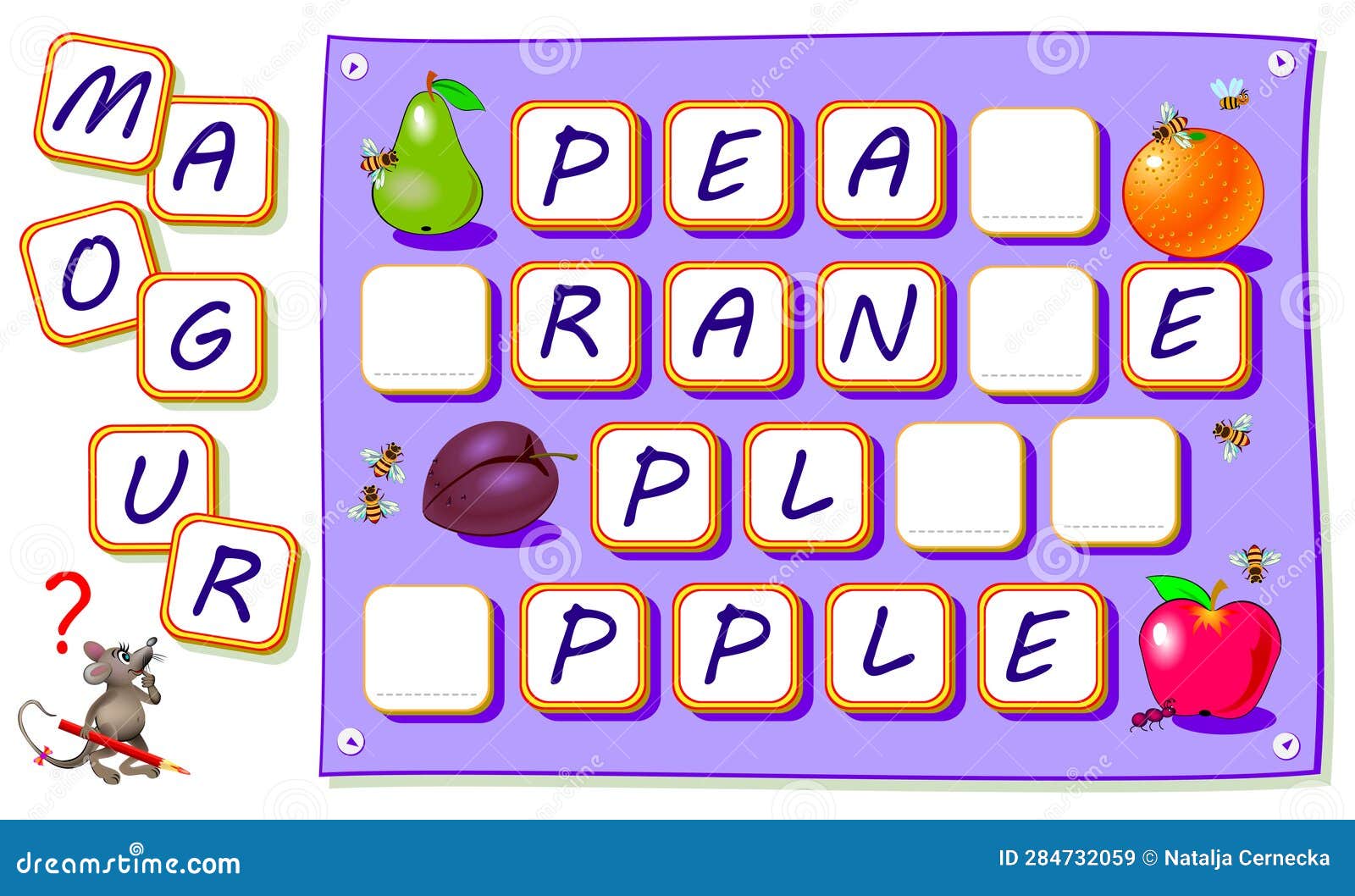 Words Empty And Full Flashcard With Cartoon Characters. Opposite ...