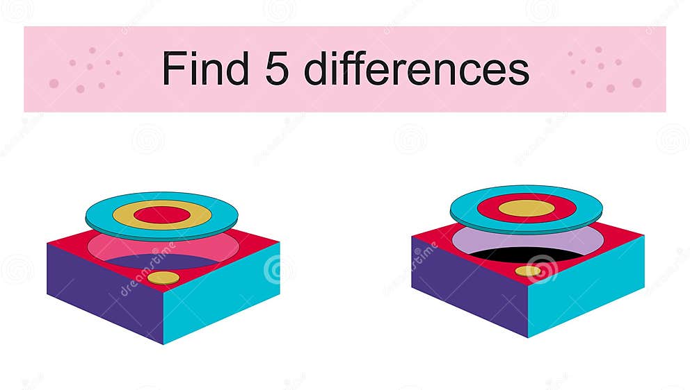 Find 5 Differences. Puzzle Game for Kids. Worksheet Activity. Vector ...