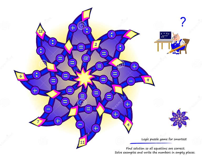 Logic Puzzle Game for Smartest. Find Solution so All Equations are ...