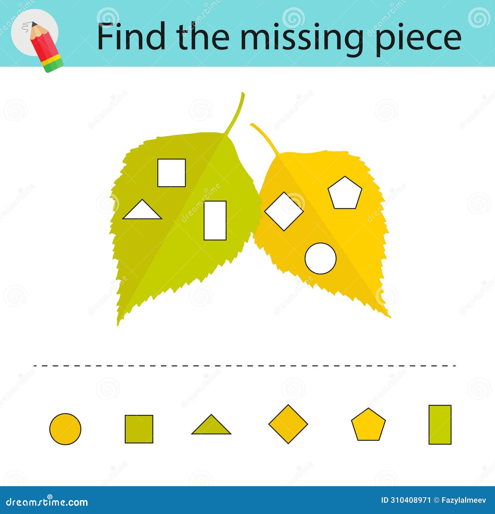 Logic Puzzle for Kids. Need To Find the Missing Piece. Vector ...