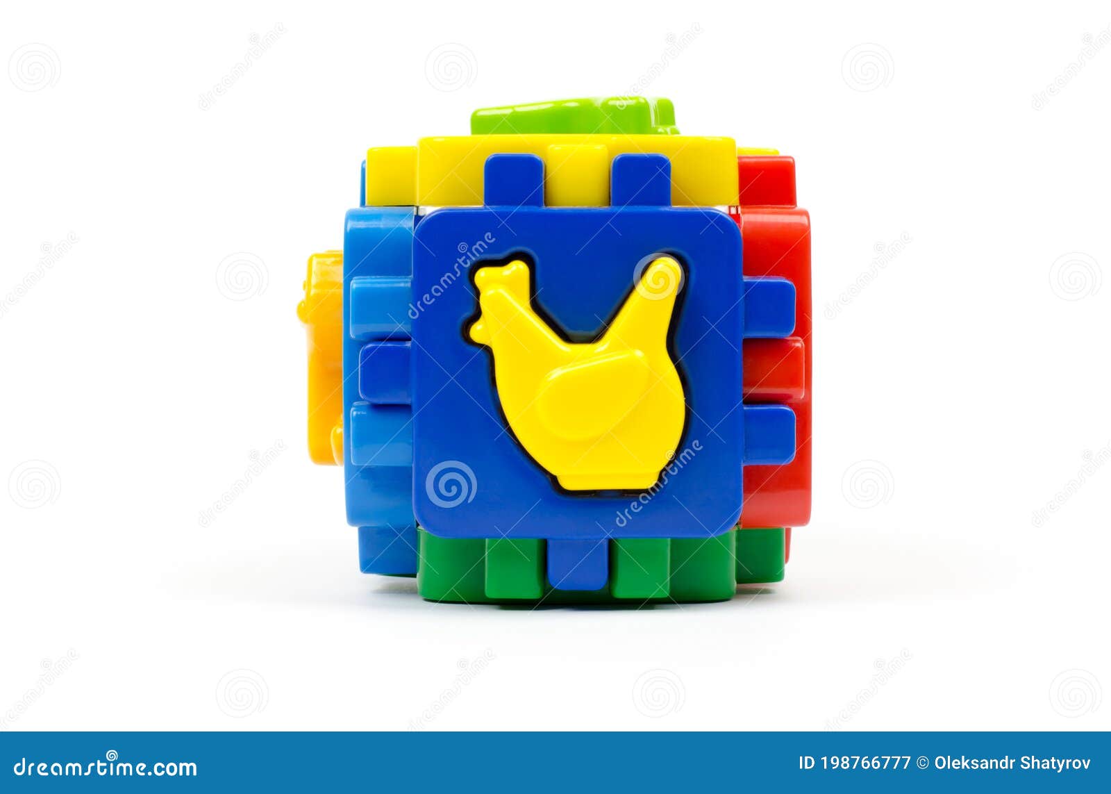 Logic Sorter Cube with Plastic Figures of Animals Stock Image - Image ...