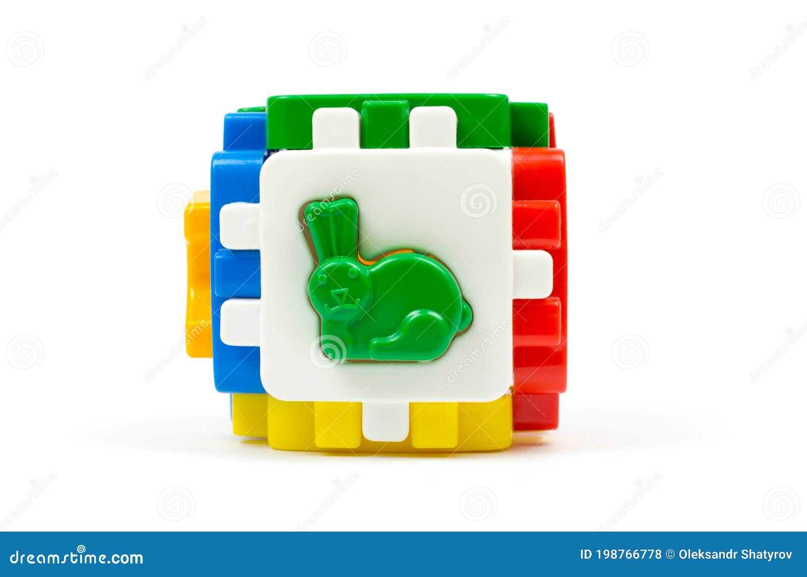 Logic Sorter Cube with Plastic Figures of Animals Stock Photo - Image ...