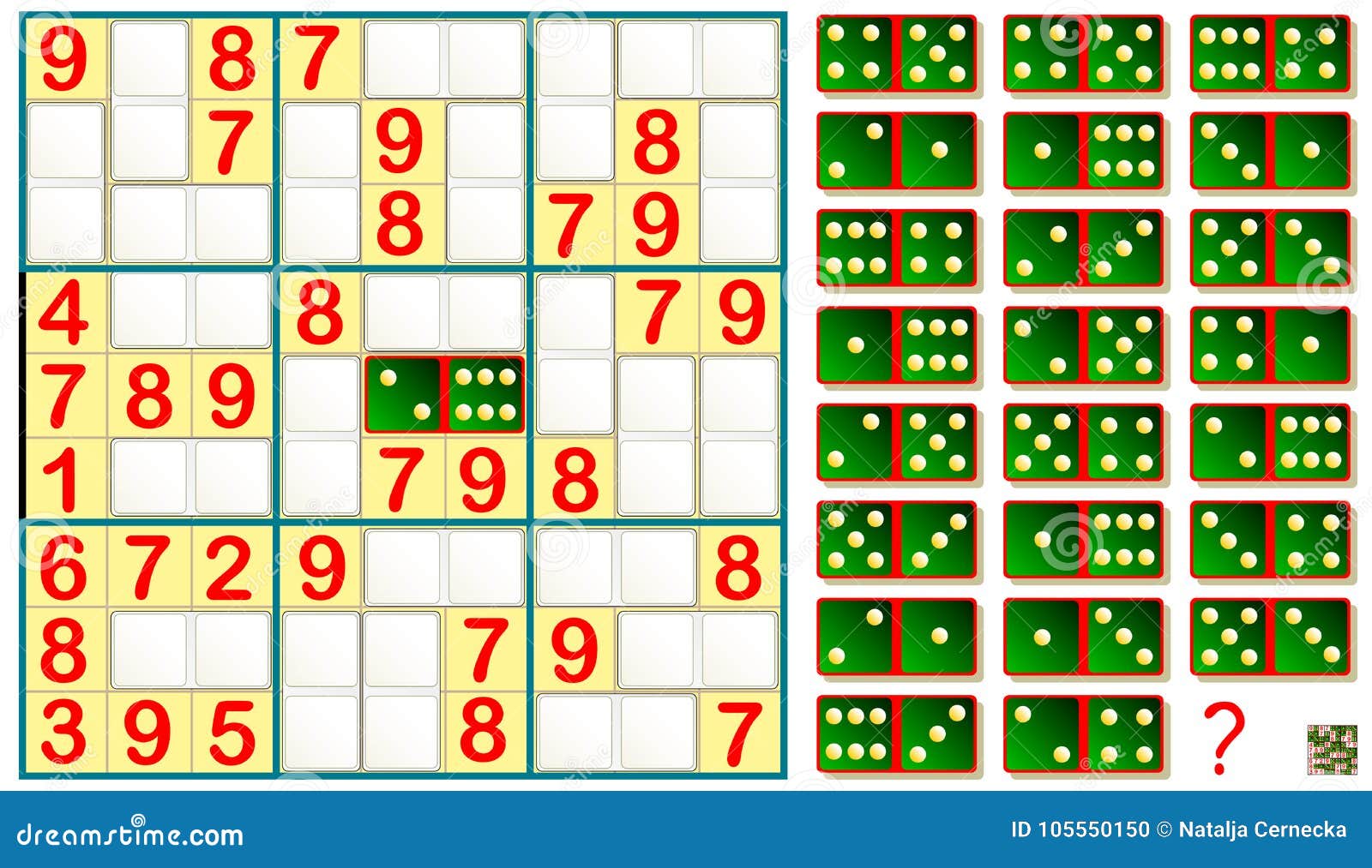 Logic Sudoku Game. Need To Complete the Puzzle Using the Remaining ...