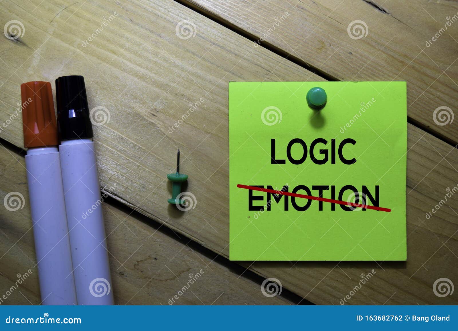 Logic Vs Emotion Text on Sticky Notes Isolated on the Tables Stock ...