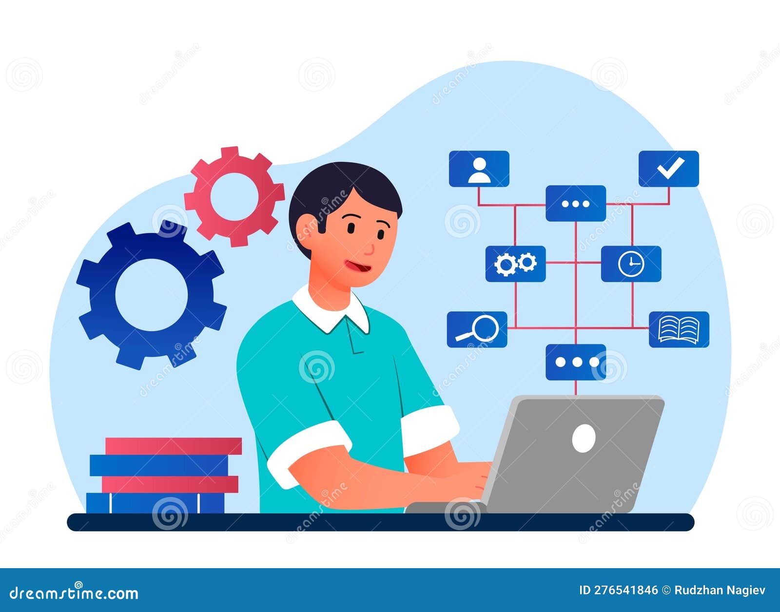 Logic at work stock vector. Illustration of male, solution - 276541846
