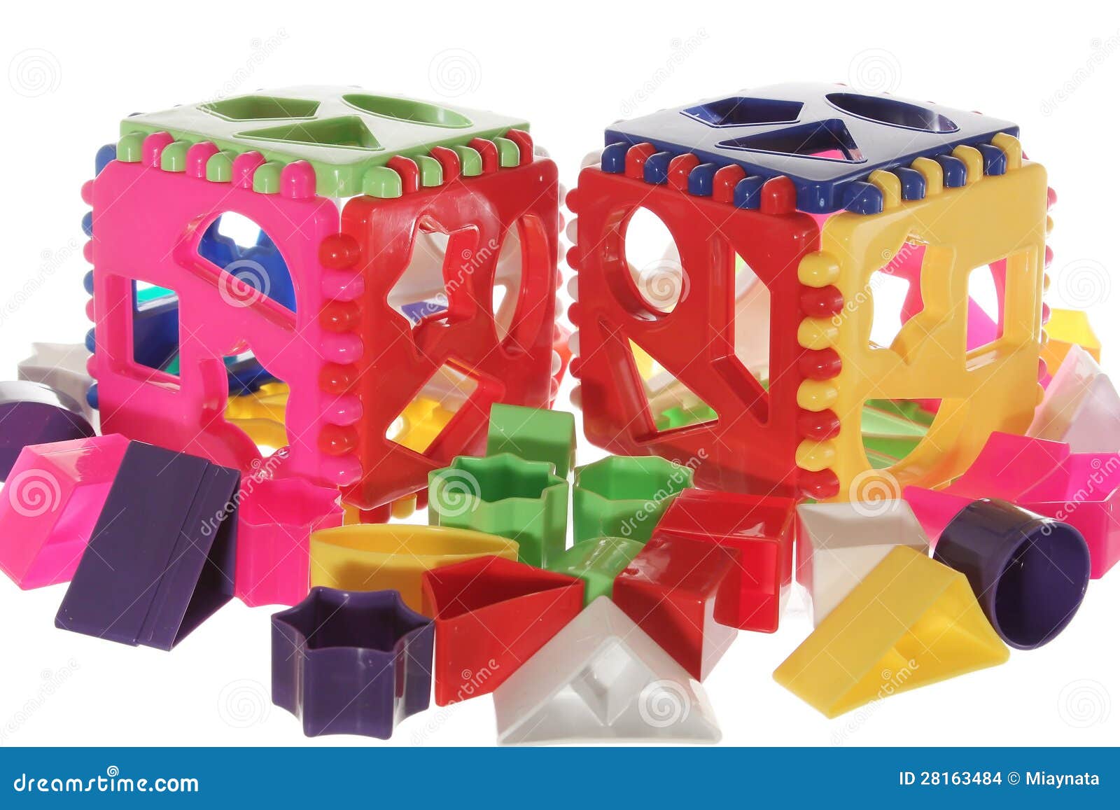 Logical Cube Different Geometrical Shapes Stock Photo - Image of ...