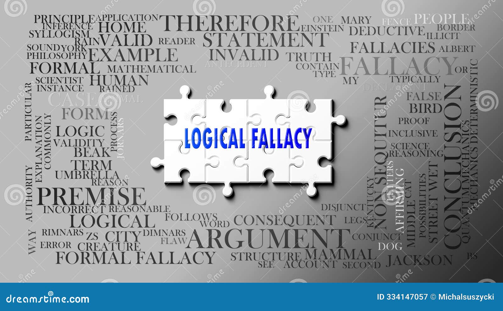 Logical Fallacy Complex Like A Puzzle - Pictured As Word Logical ...