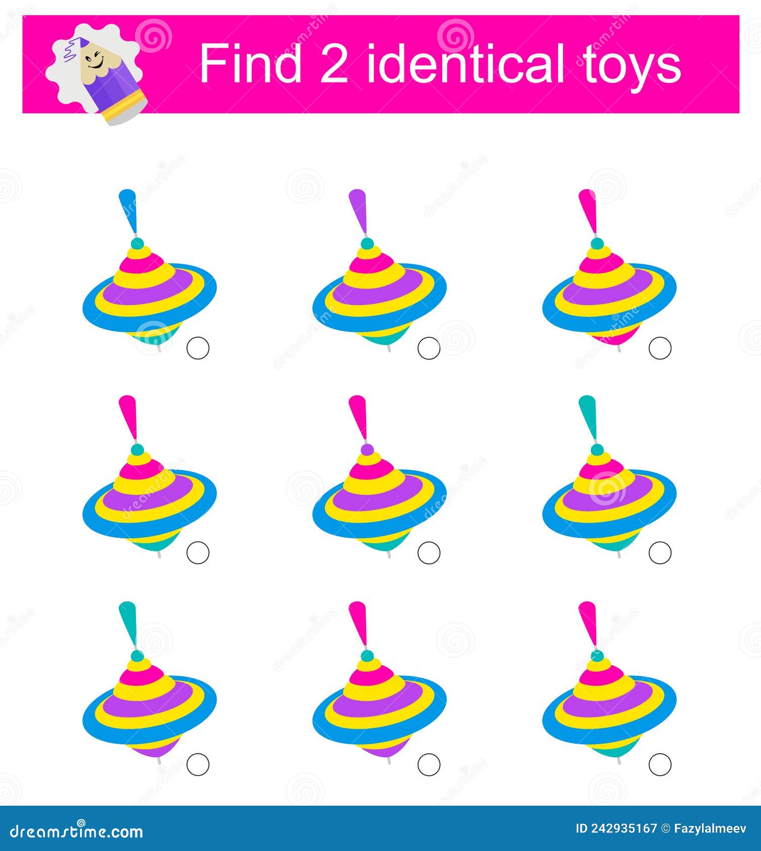 A Game for Children. Find Two Identical. Visual Intelligence Stock ...