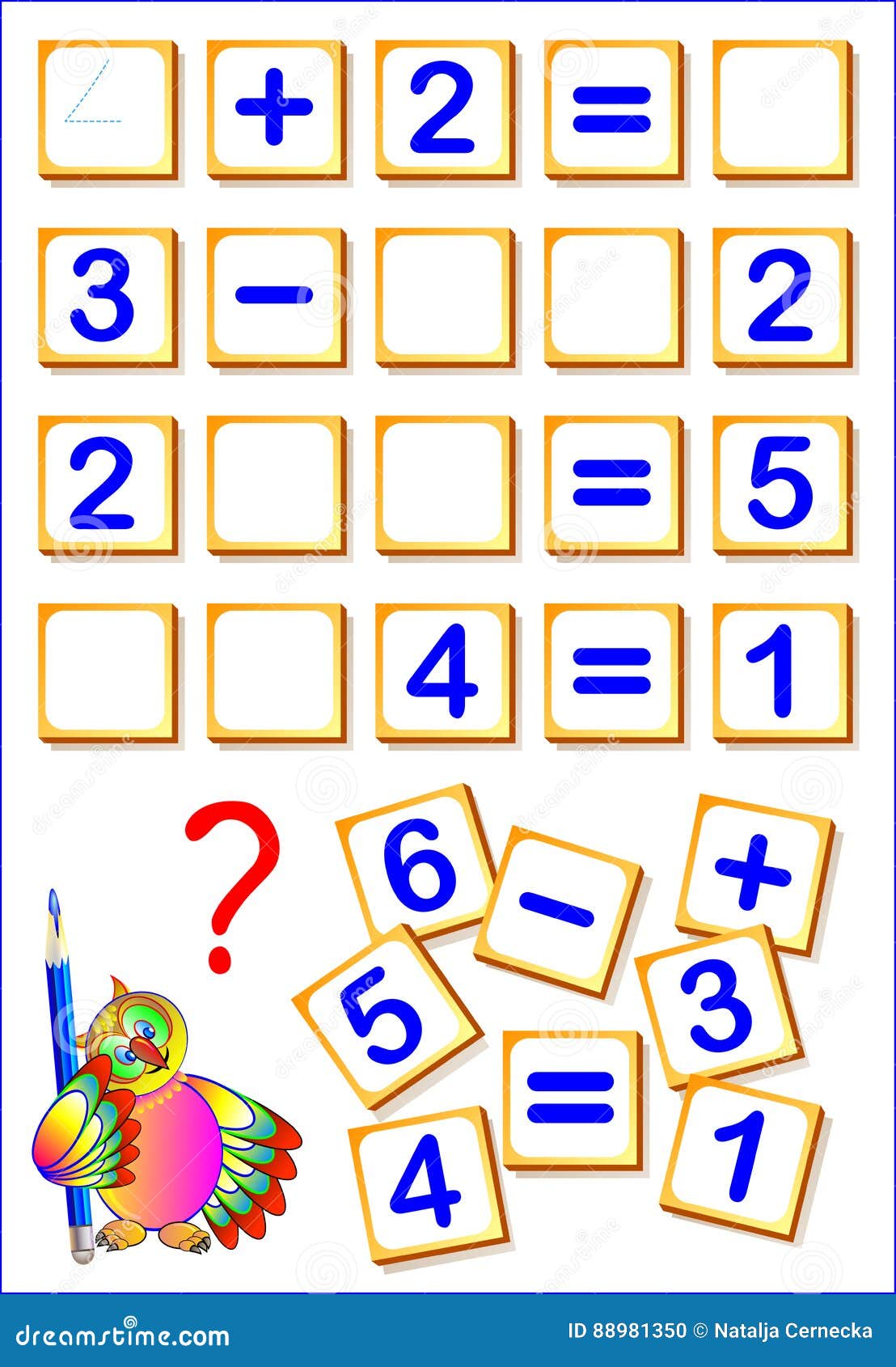Logical Math Exercises For Kids. Need To Solve Examples, Find A House ...