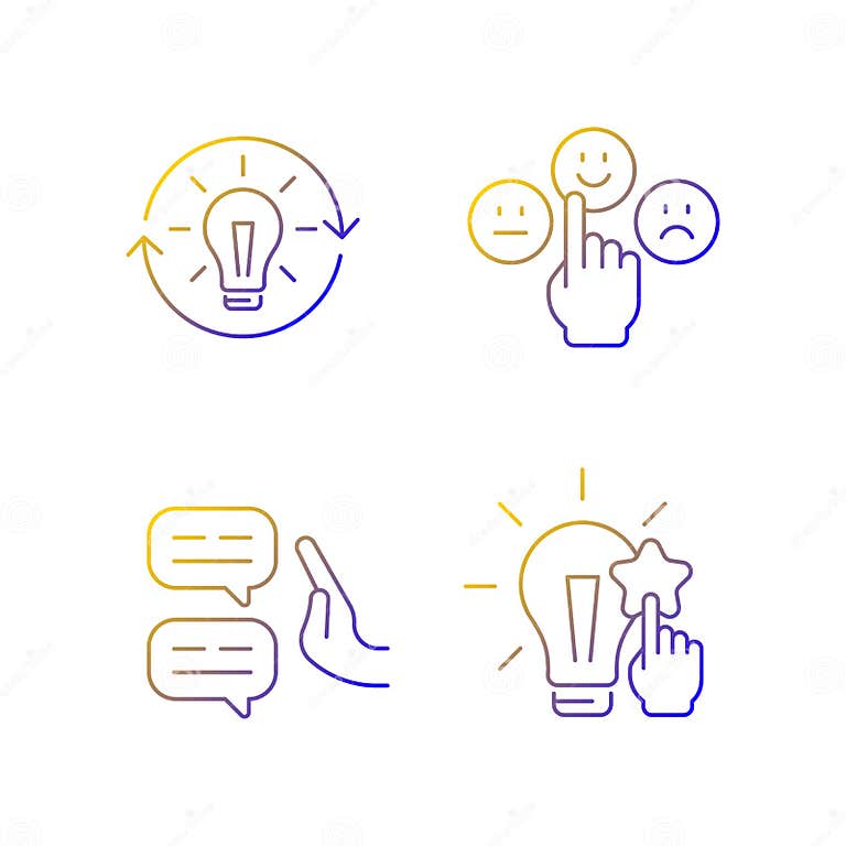 Logical and Rational Thinking Linear Vector Icons Set Stock Vector ...