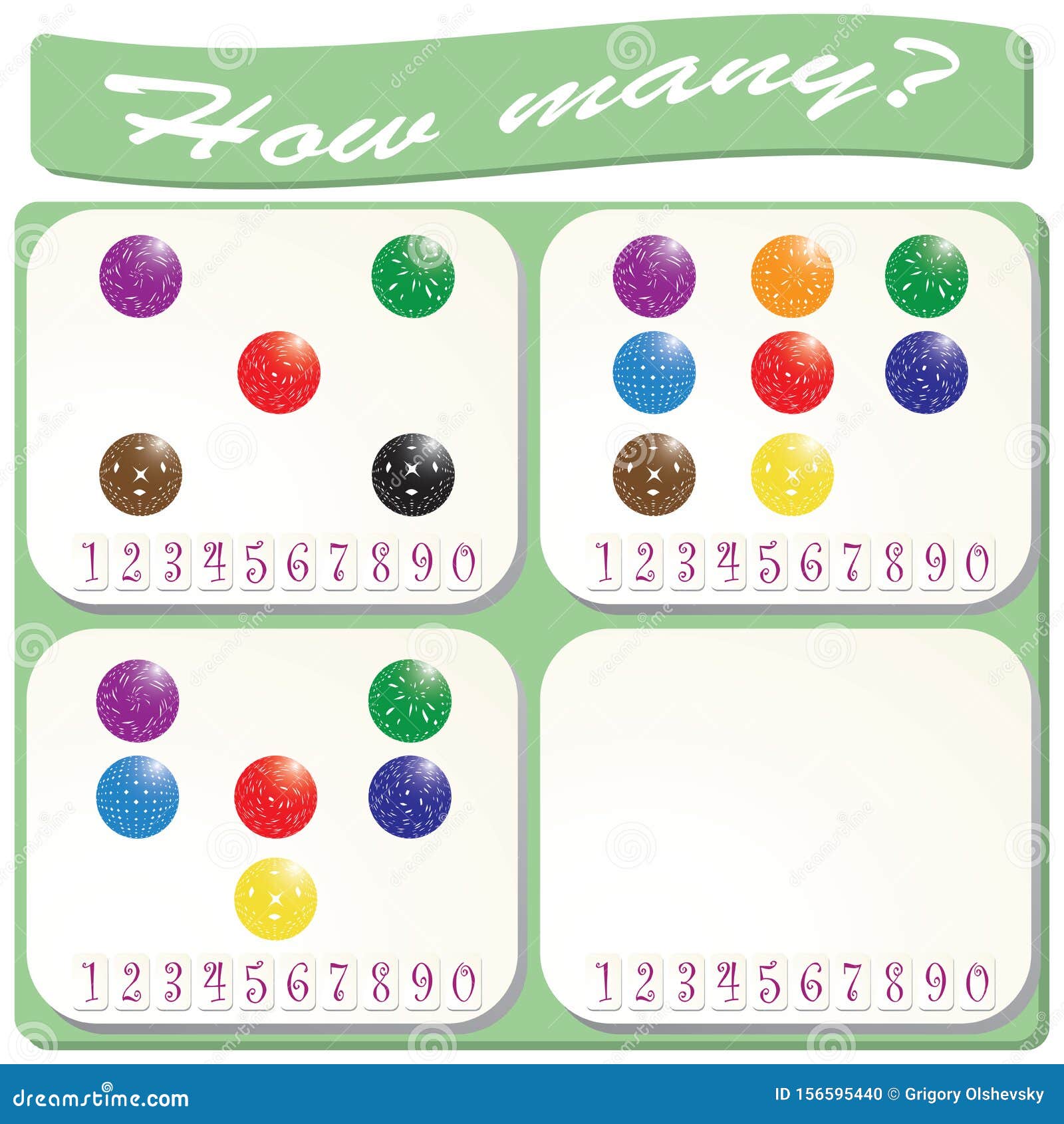 Logical Task. Count and Mark the Number of Objects Stock Vector ...