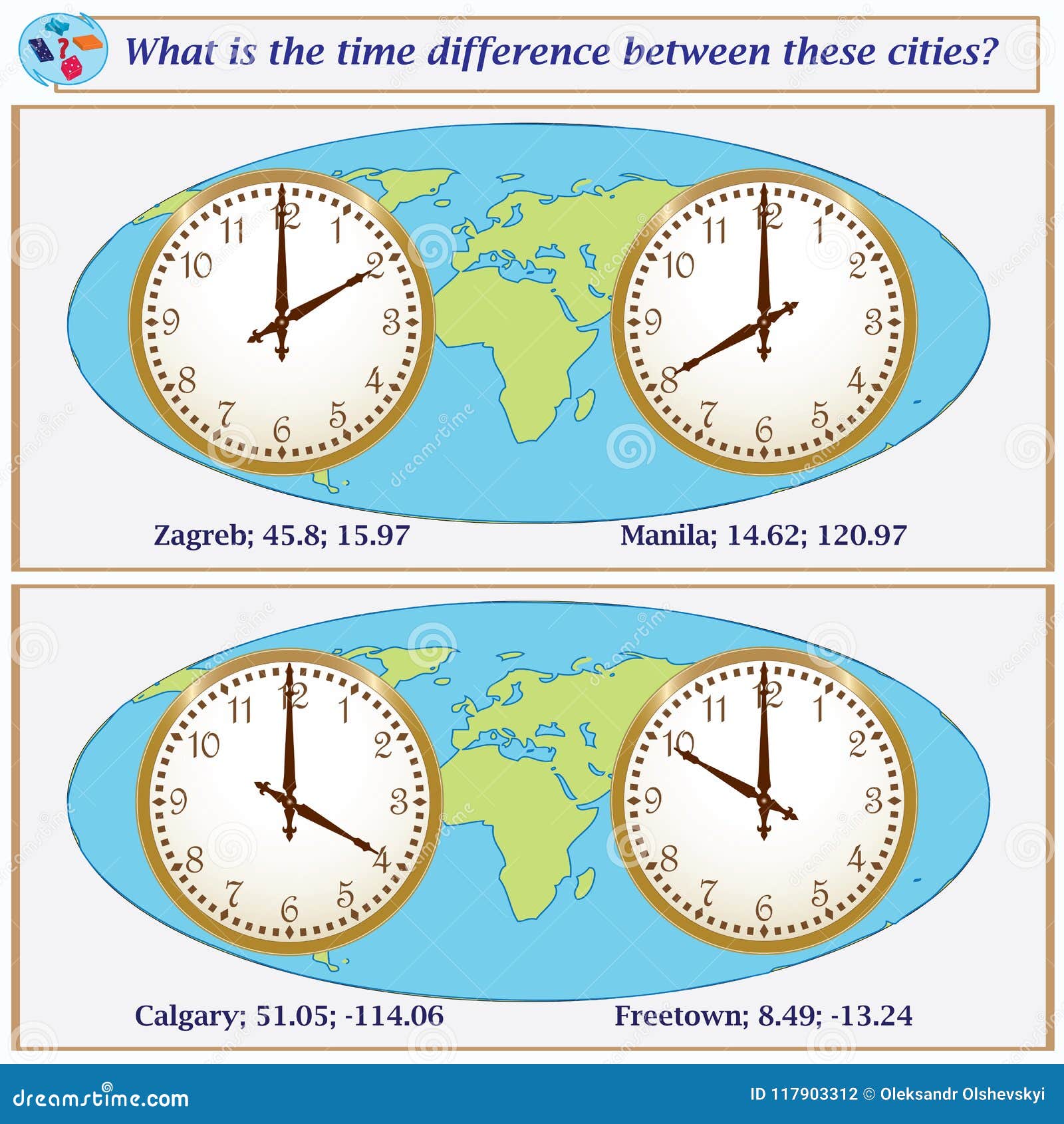 Logical Task. What is the Time Difference between these Cities? Stock ...