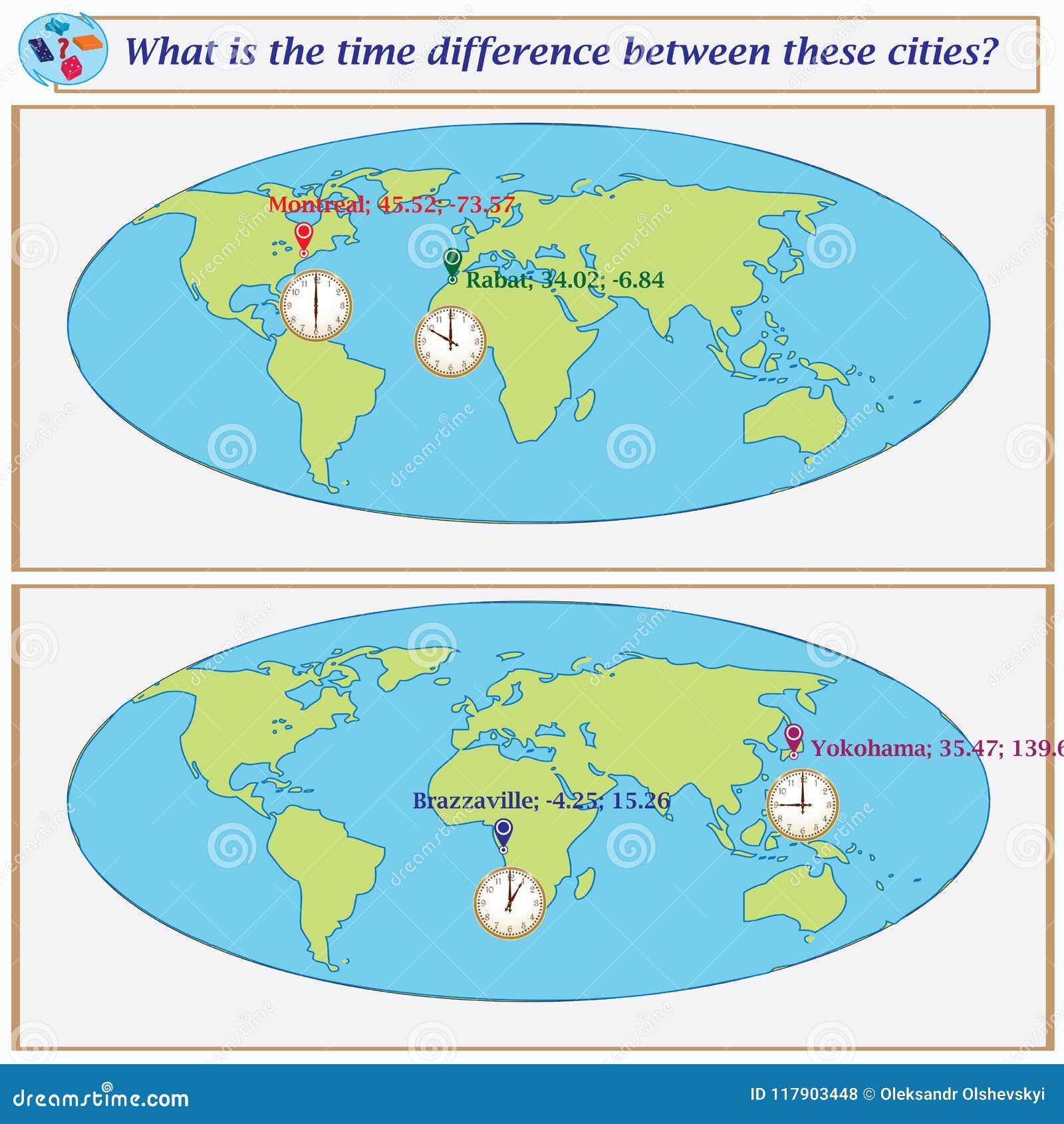 Logical Task. What is the Time Difference between these Cities? Stock ...