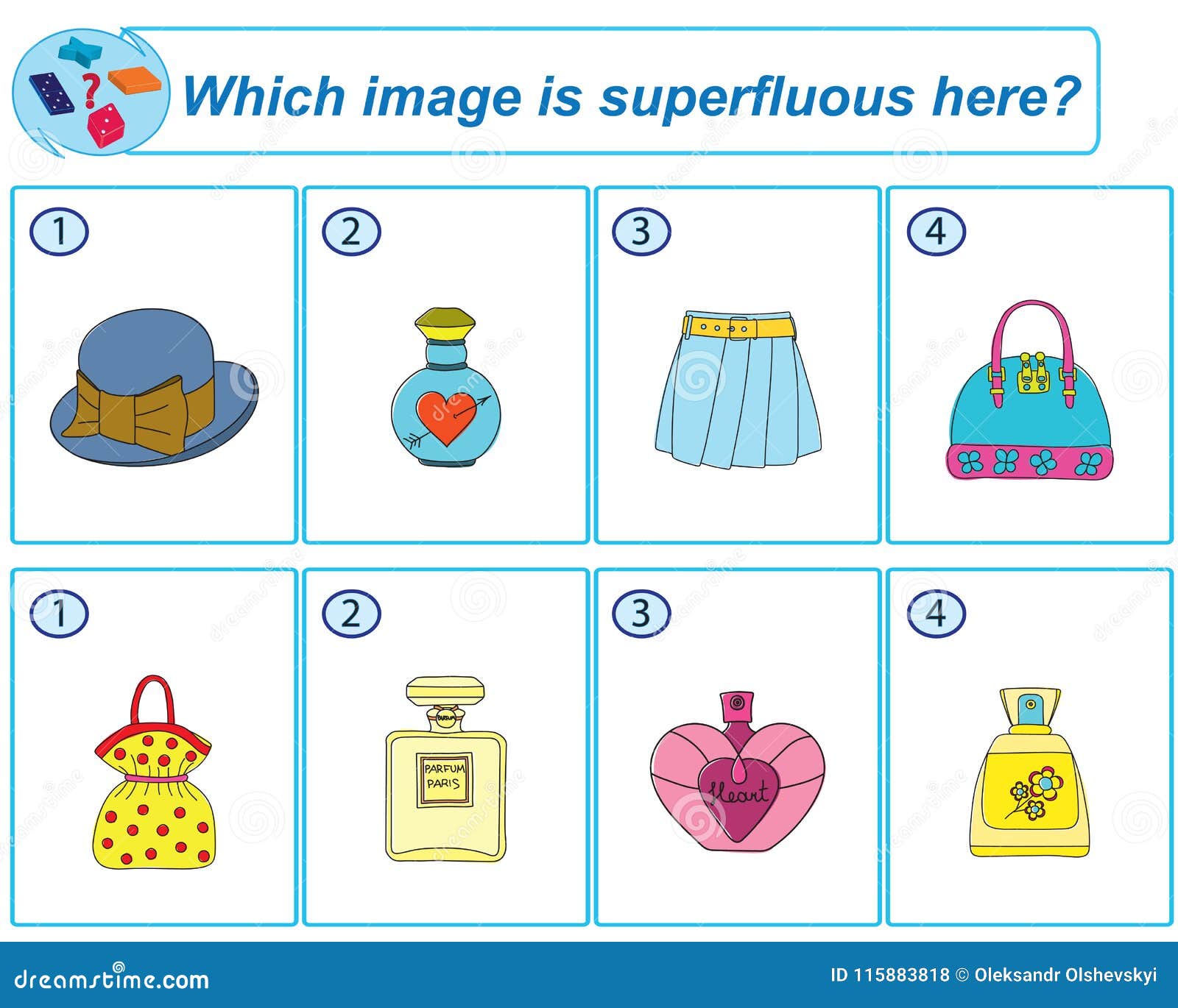 Logical Task. Which Image is Superfluous Here Stock Vector ...