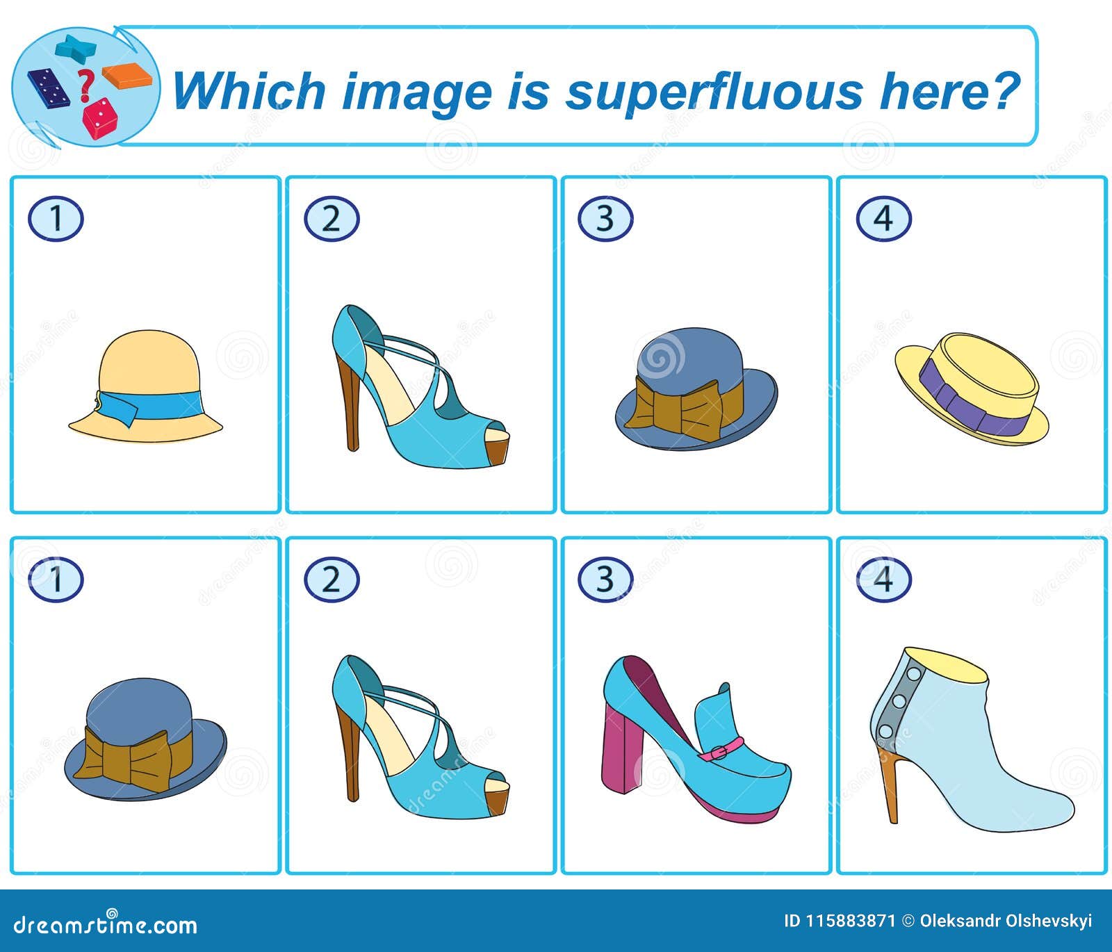 Logical Task. Which Image is Superfluous Here Stock Vector ...