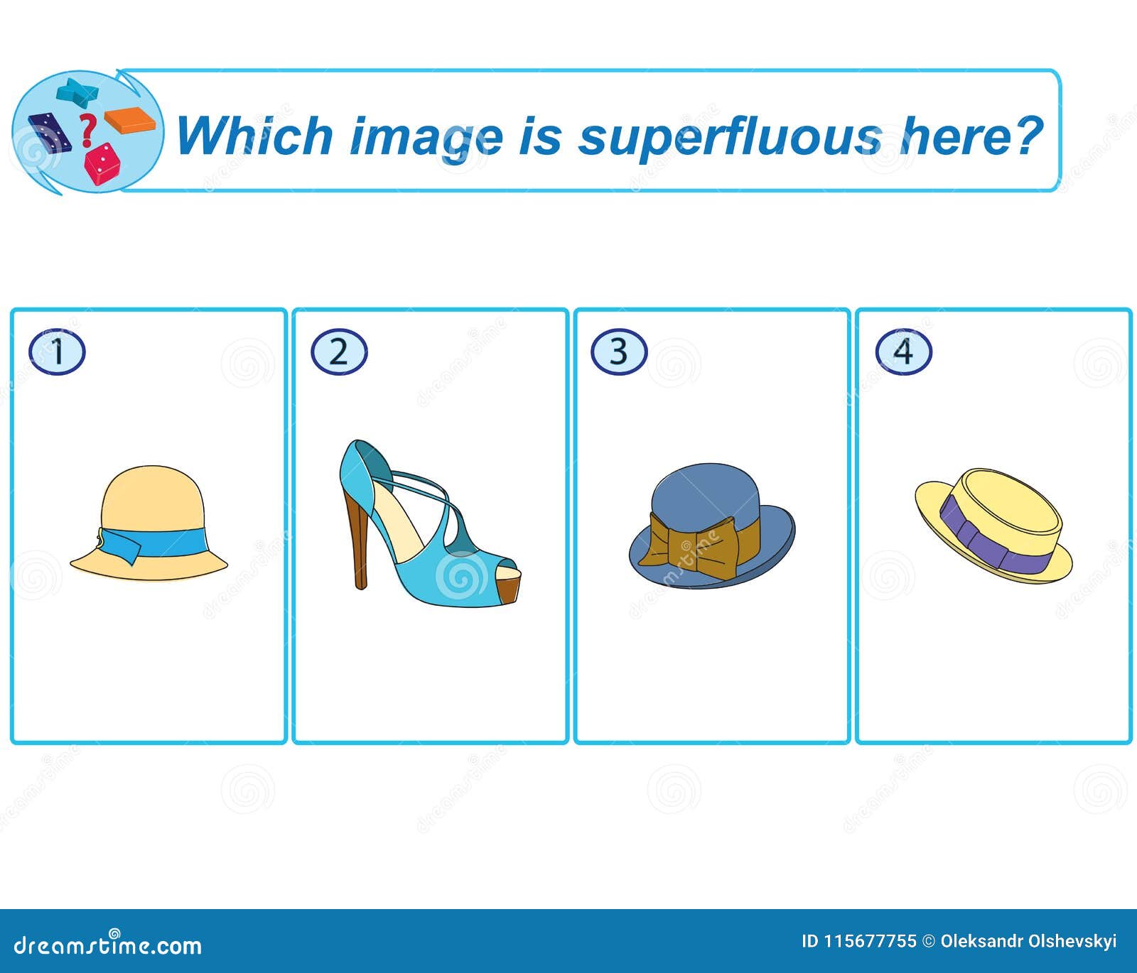 Logical Task. Which Image is Superfluous Here Stock Vector ...
